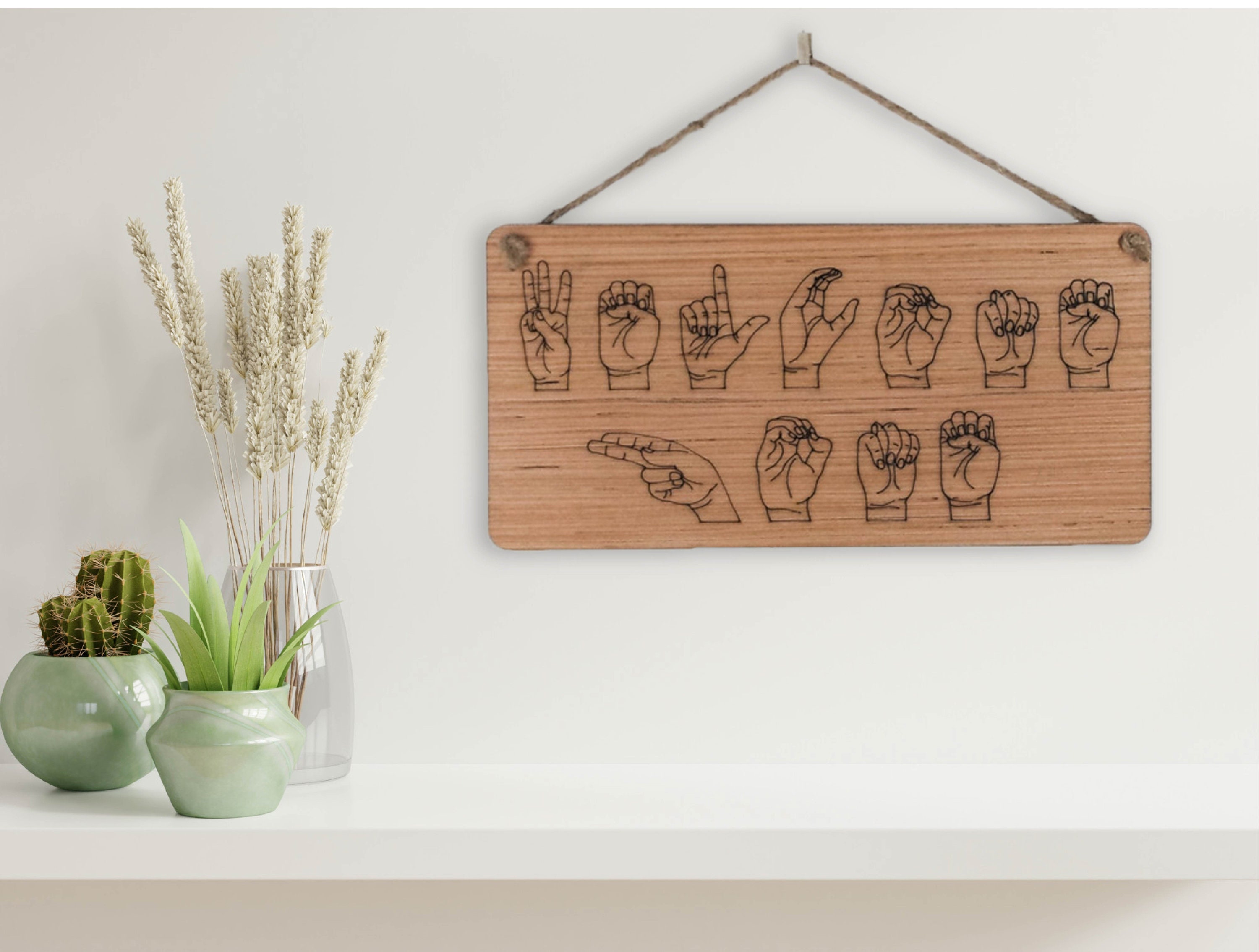 ASL Welcome Home Hanging Sign | American Sign Language Plaque ...