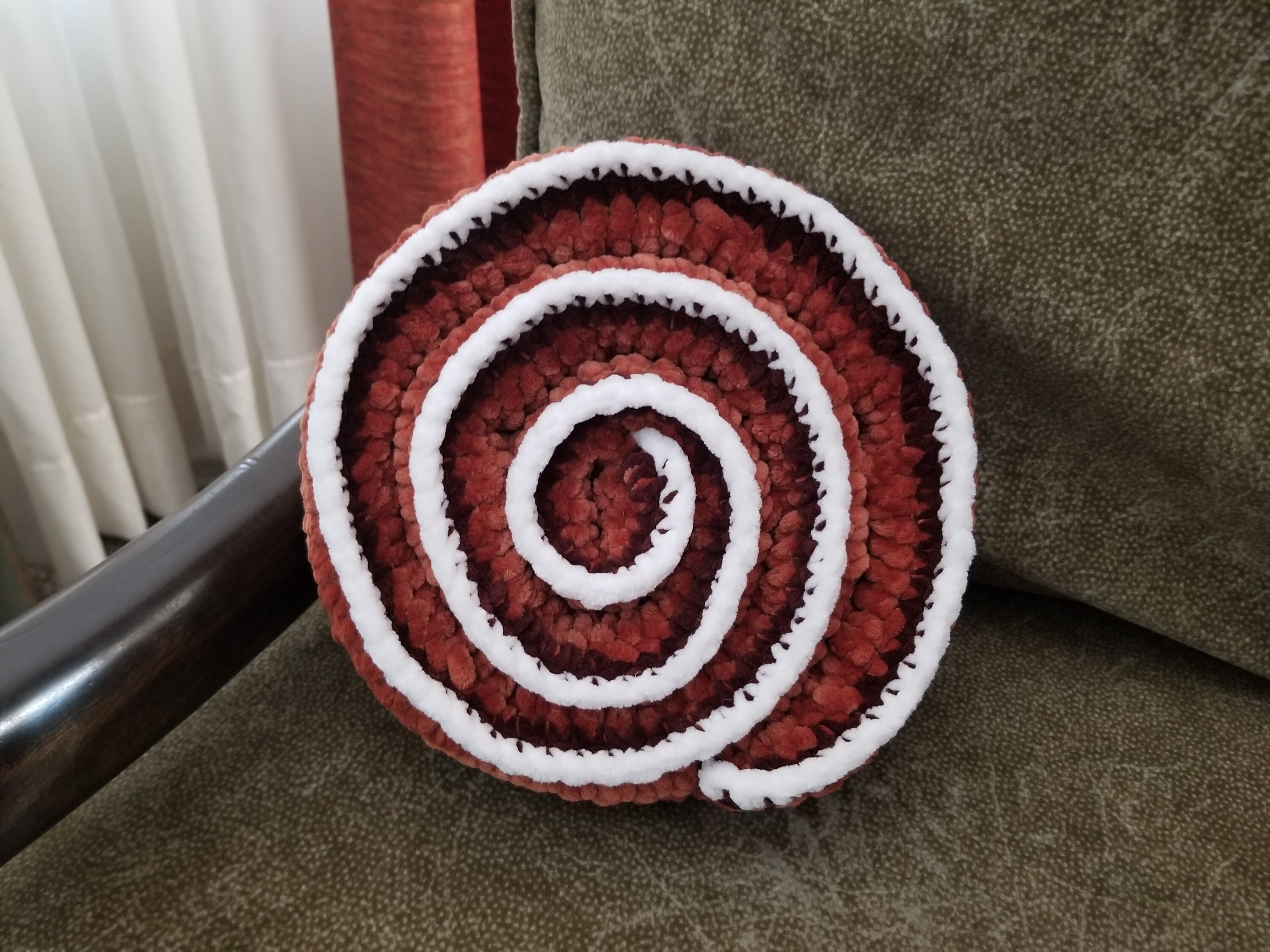 Large Crochet Cinnamon Roll Pillow Plushie With Icing - Etsy