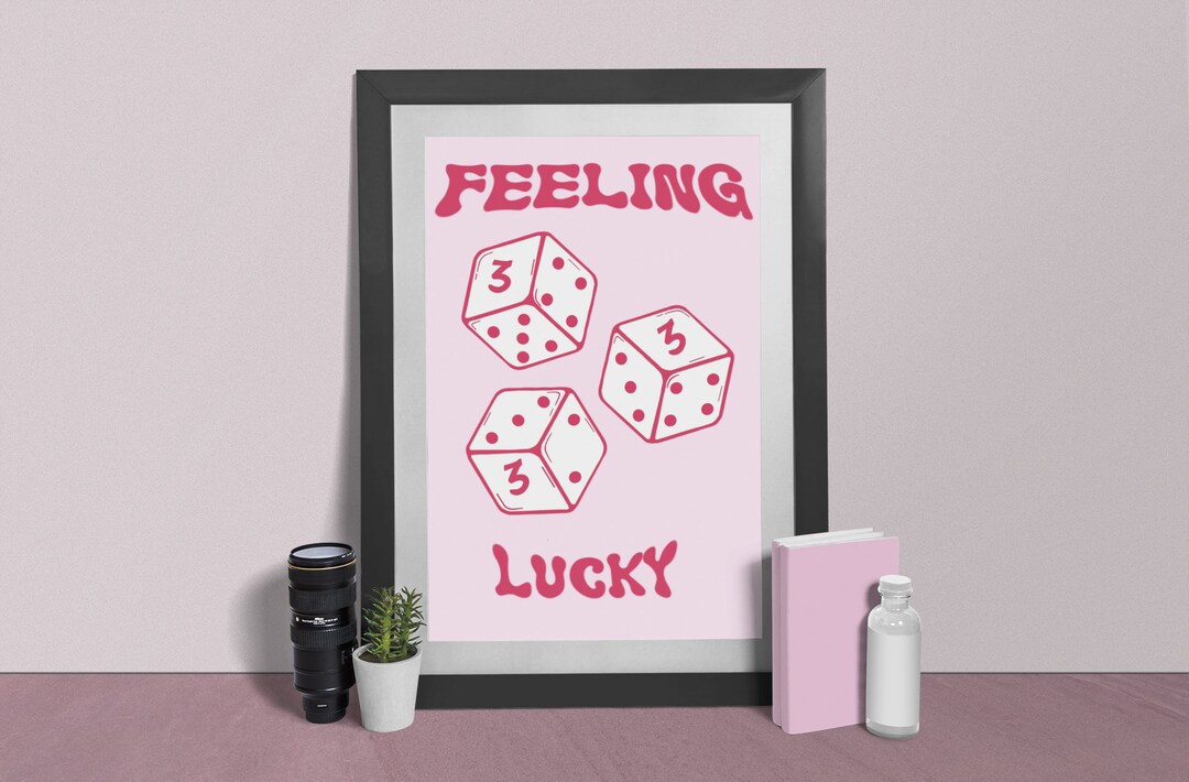 Feeling Lucky, 333 Dice Digital Print, Trendy Wall Art, Pastel Dice - Etsy
