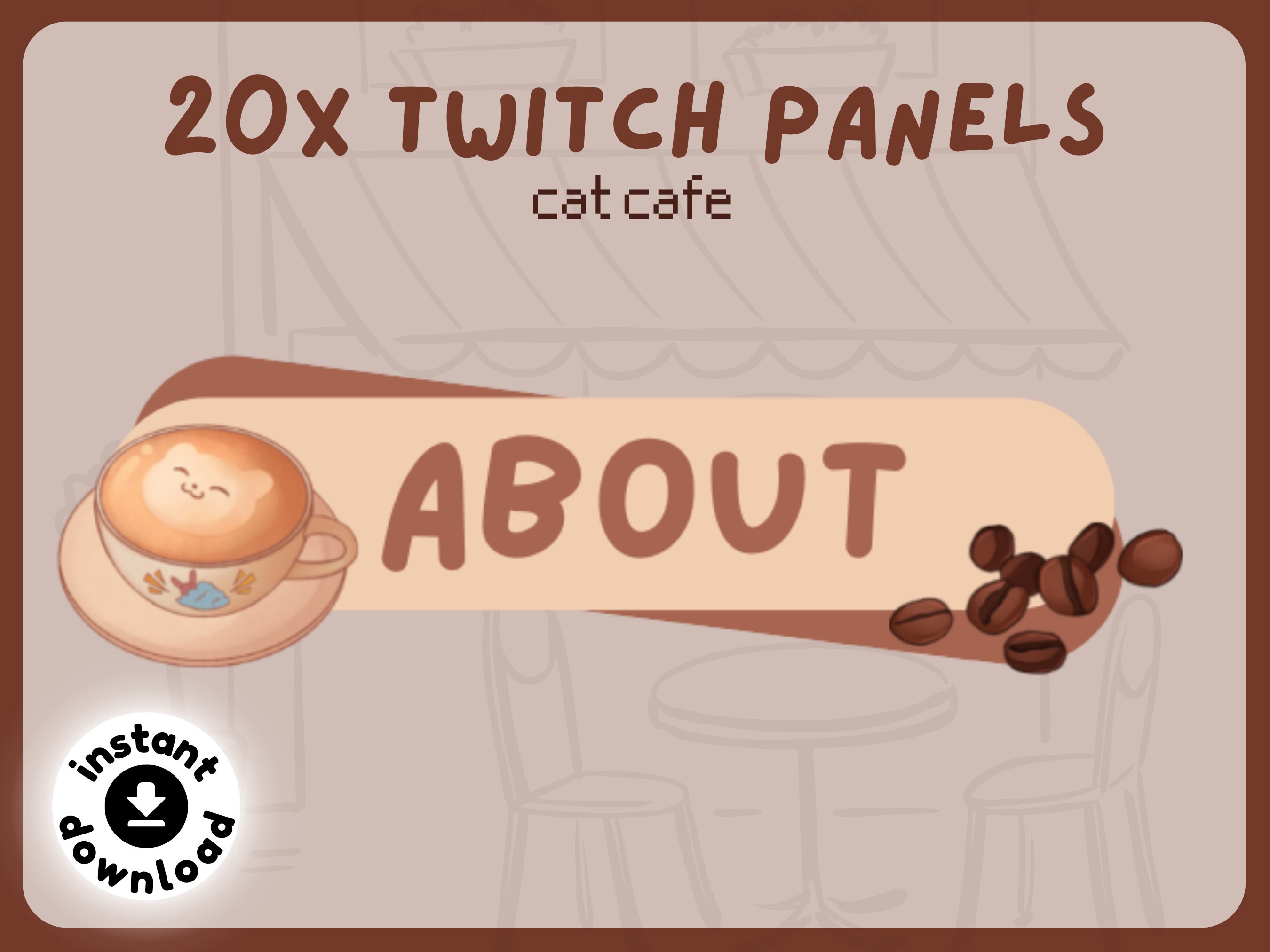 Cat Cafe Twitch Panel Stream Panels Bio Panels Aesthetic Panels 20x ...