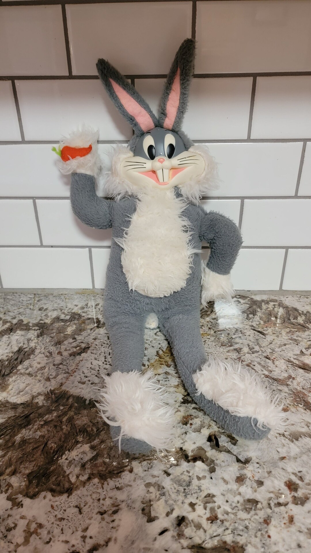 Vintage Warner Bros Mattel Bugs Bunny Plush, Rubber Face, Pull String ...