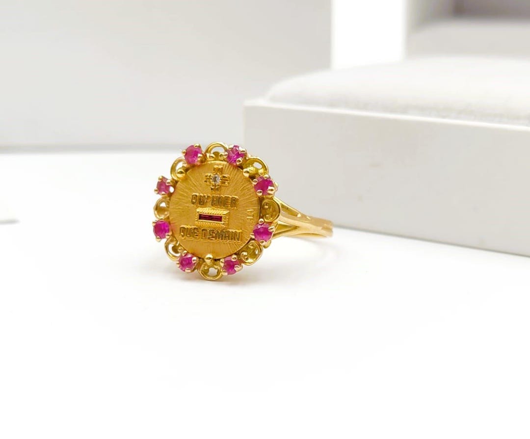 Augis French Ring, 18k Solid Gold, + Qu'hier - Que Demain, Love Ring ...