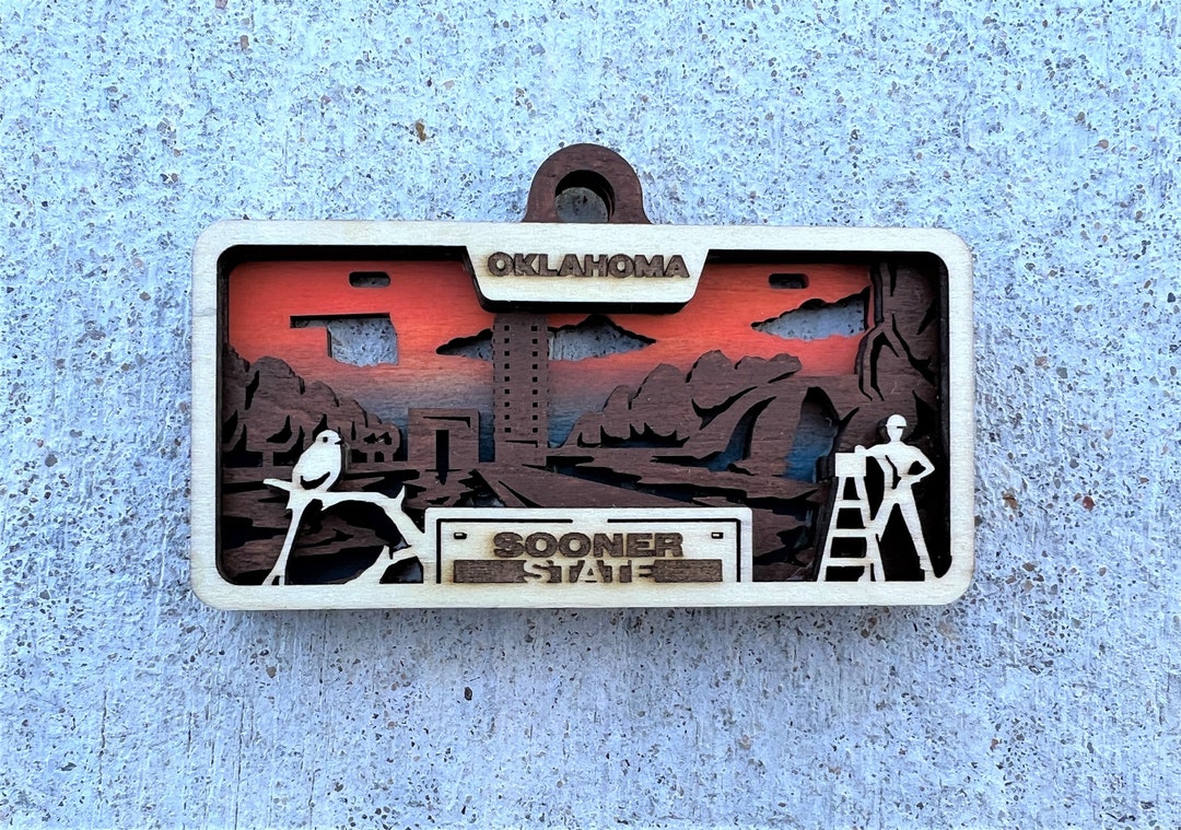 Oklahoma State Plate Ornament Personalized Oklahoma Gift Christmas Tree ...