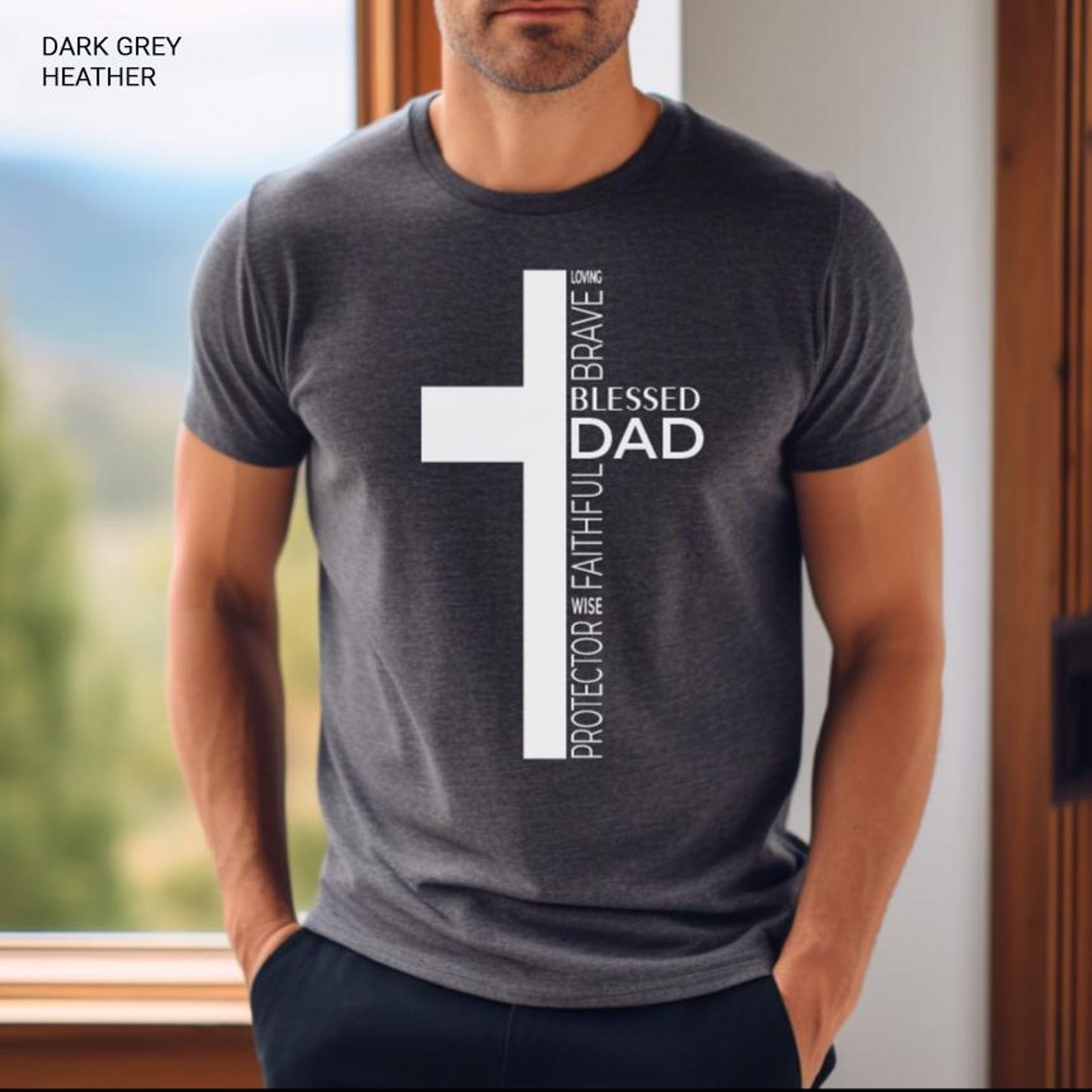 Christian Dad Shirt, Blessed Dad Cross Design, Christian Father’s Day ...