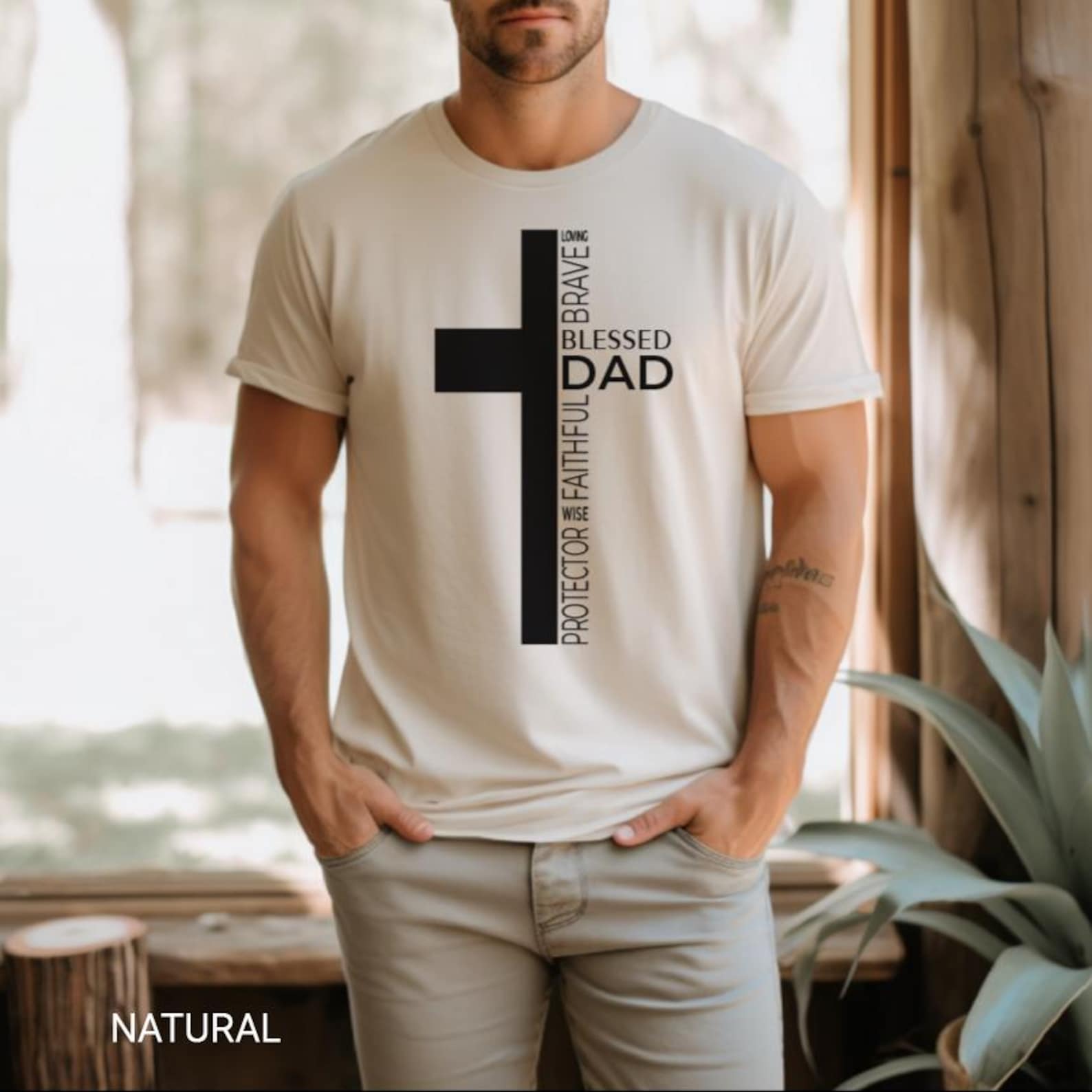 Christian Dad Shirt, Blessed Dad Cross Design, Christian Father’s Day ...