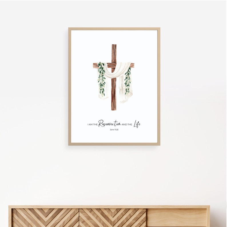 I Am the Resurrection and the Life, John 11:25, Easter Wall Art, Christian Wall Decoration ...