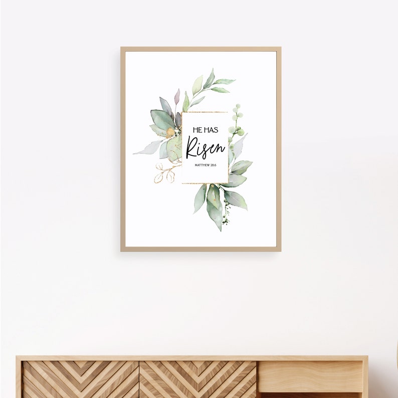 He Has Risen, Matthew 28:6, Easter Wall Art, Easter Gift, Easter ...