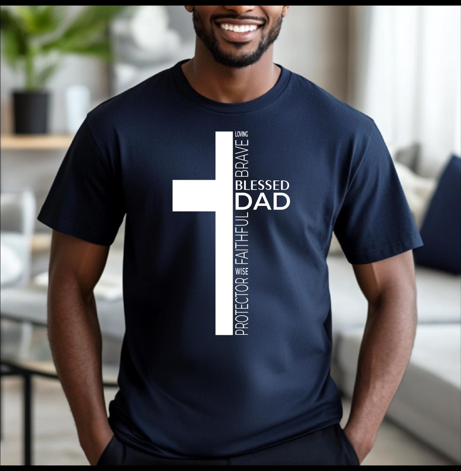Christian Dad Shirt, Blessed Dad Cross Design, Father’s Day Gift, Faith ...
