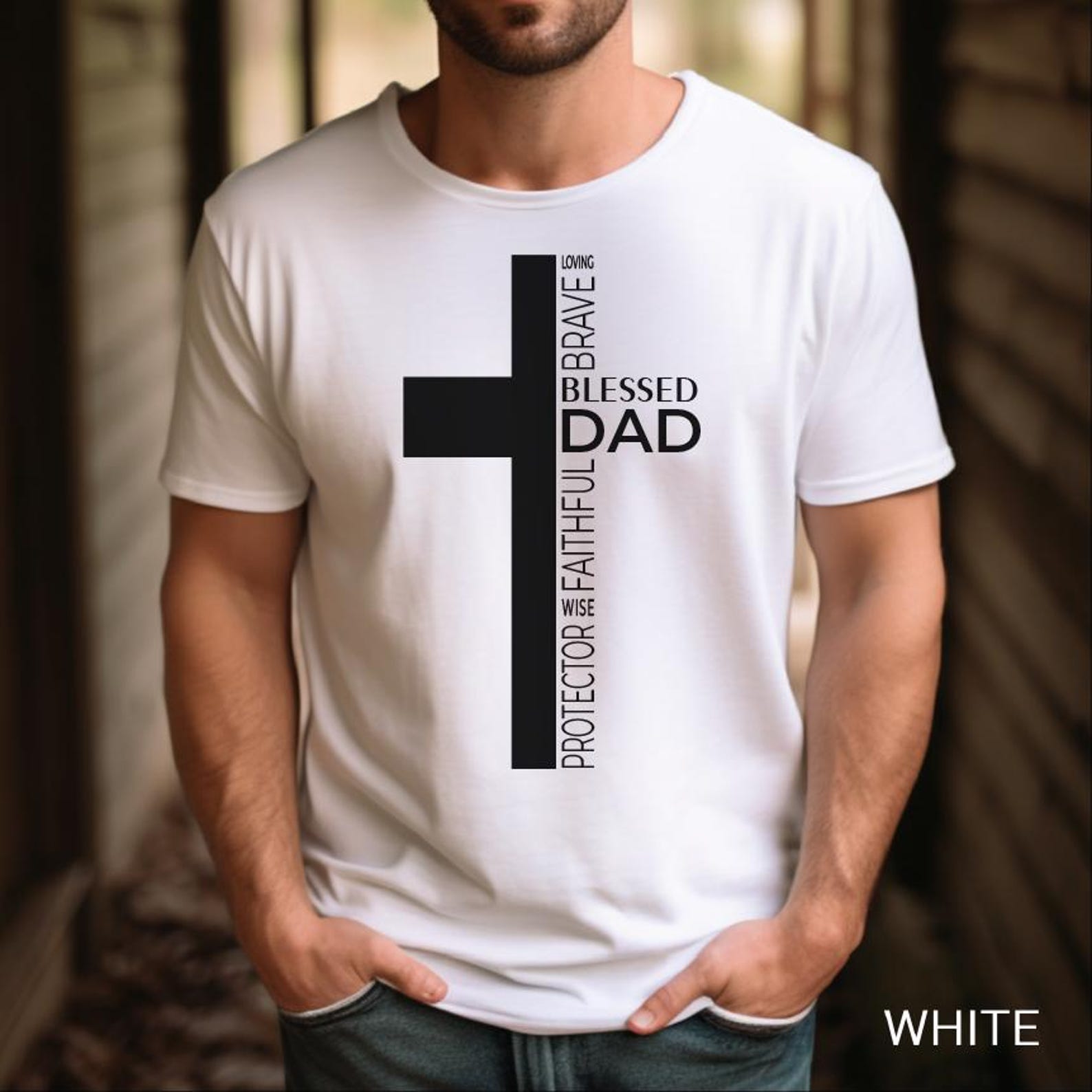 Christian Dad Shirt, Blessed Dad Cross Design, Christian Father’s Day ...
