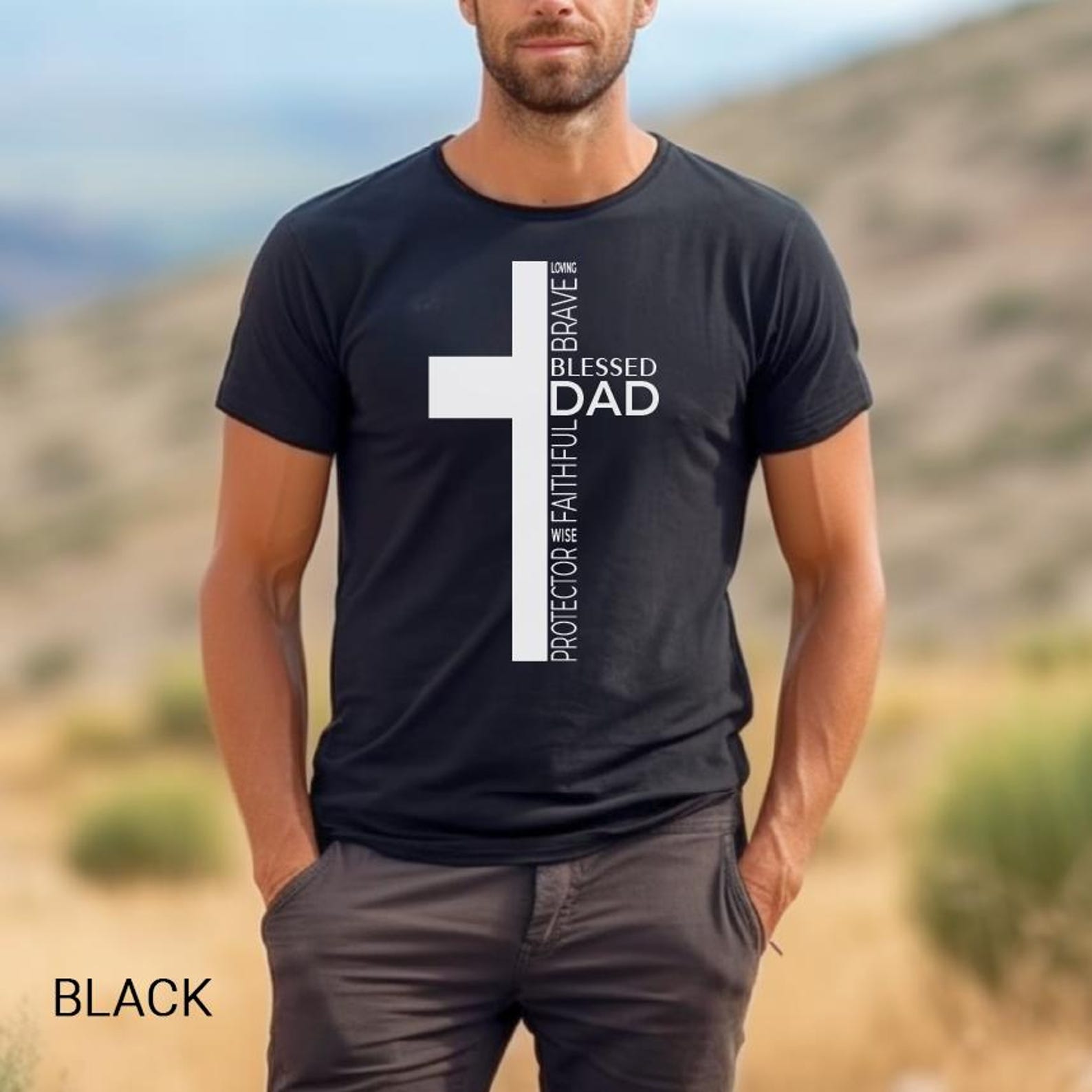 Christian Dad Shirt, Blessed Dad Cross Design, Christian Father’s Day ...