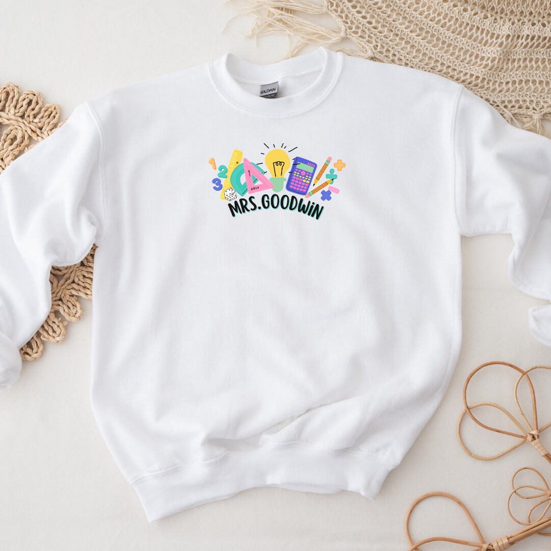 Canva PNG Editable Teacher Name Tag- Math Theme - Etsy