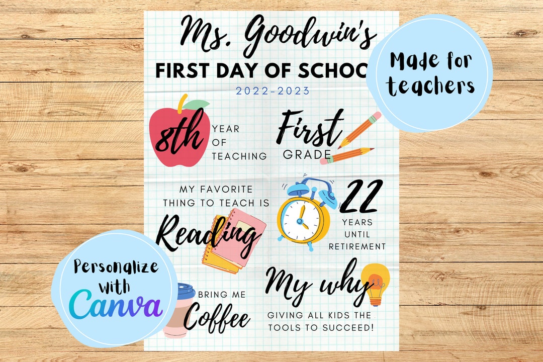 Canva Template Teacher Back to School - Etsy
