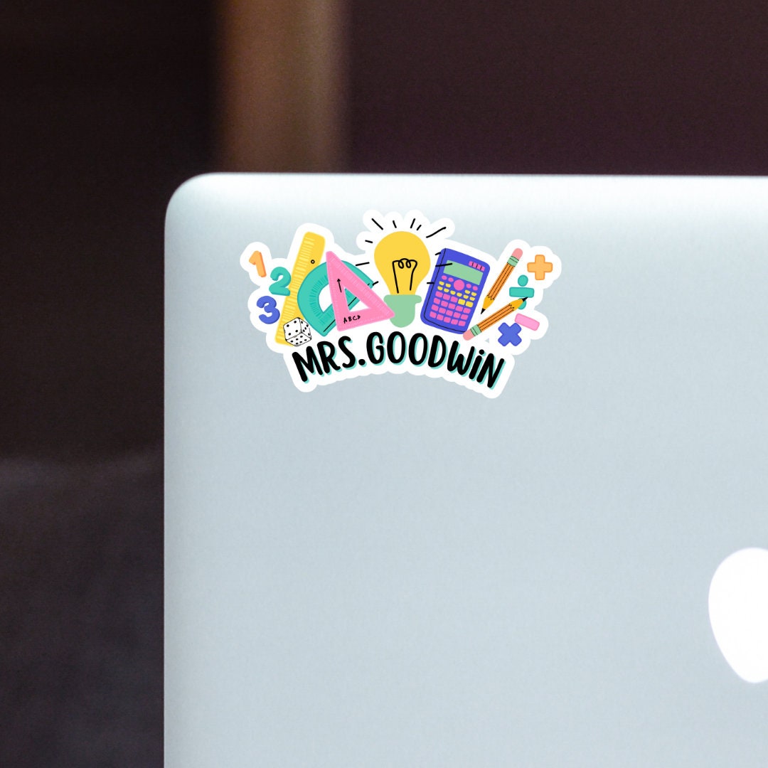 Canva PNG Editable Teacher Name Tag- Math Theme - Etsy