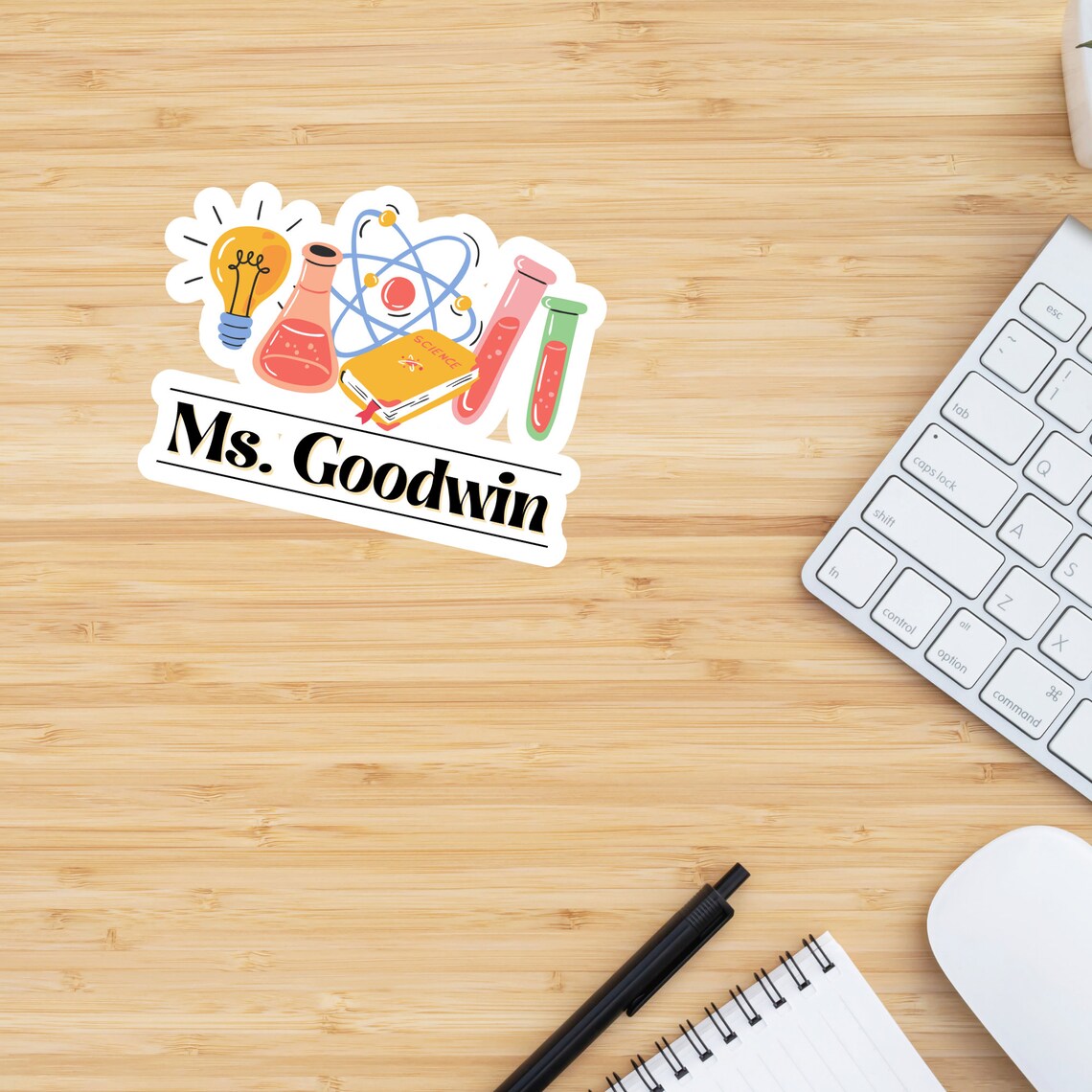 Canva PNG Editable Teacher Name Tag- Science Theme - Etsy