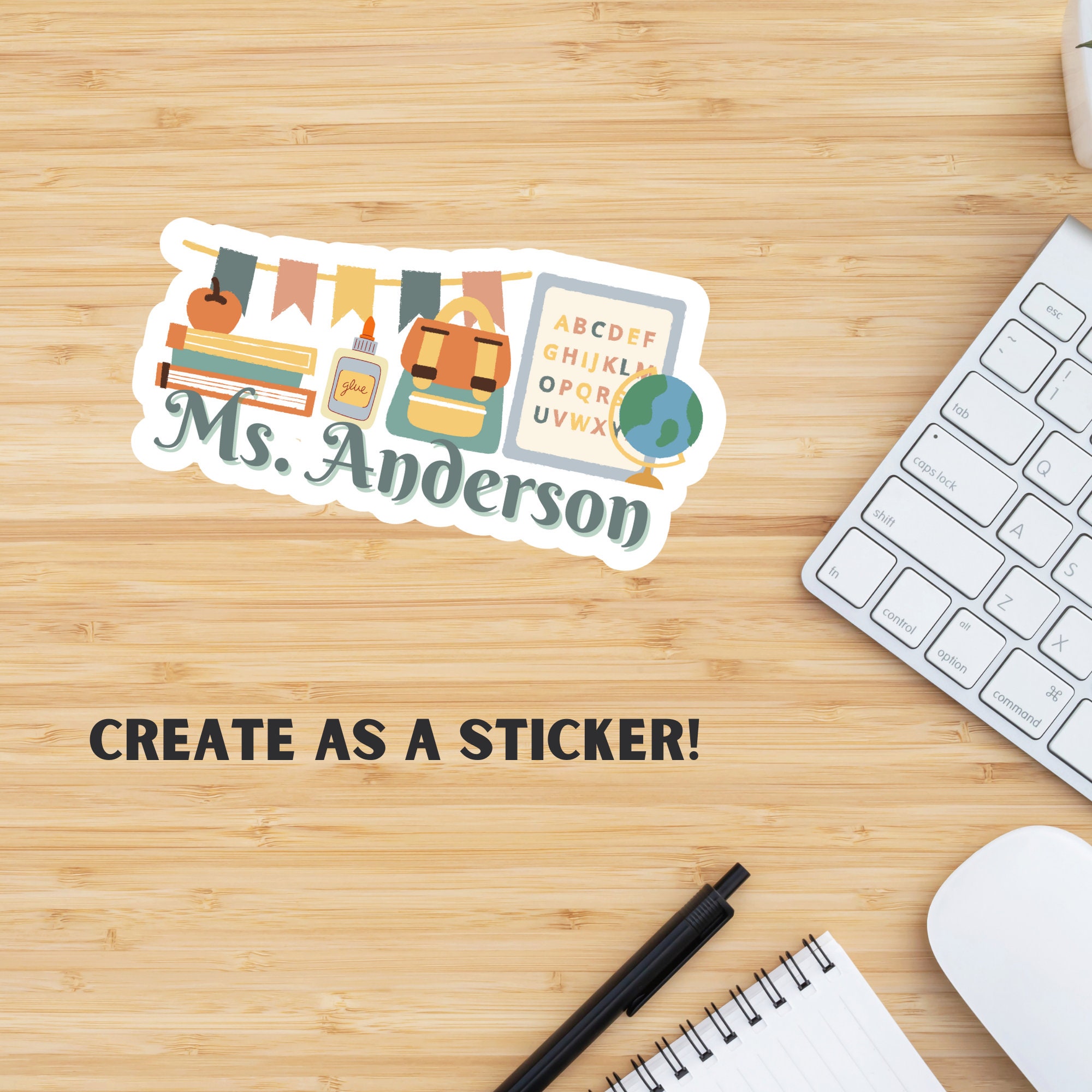 Canva Editable PNG- Teacher Name Tag - Etsy