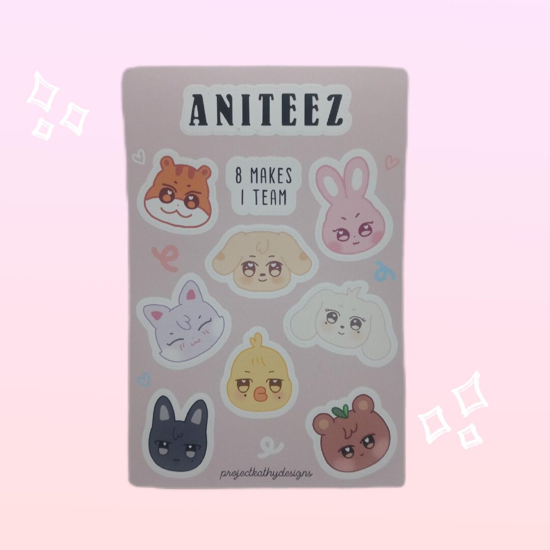 Kpop Animal Sticker Sheet | 4x6" Matte Vinyl Stickers Kpop 4th Gen Boy ...