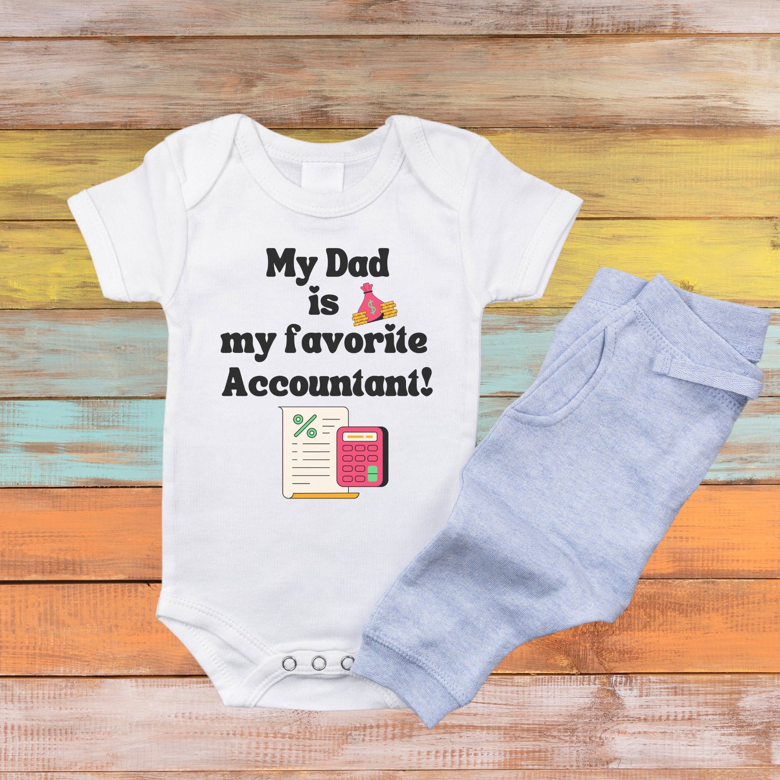 My Dad is My Favorite Accountant Baby Bodysuit, Baby Shower Gift, Baby ...