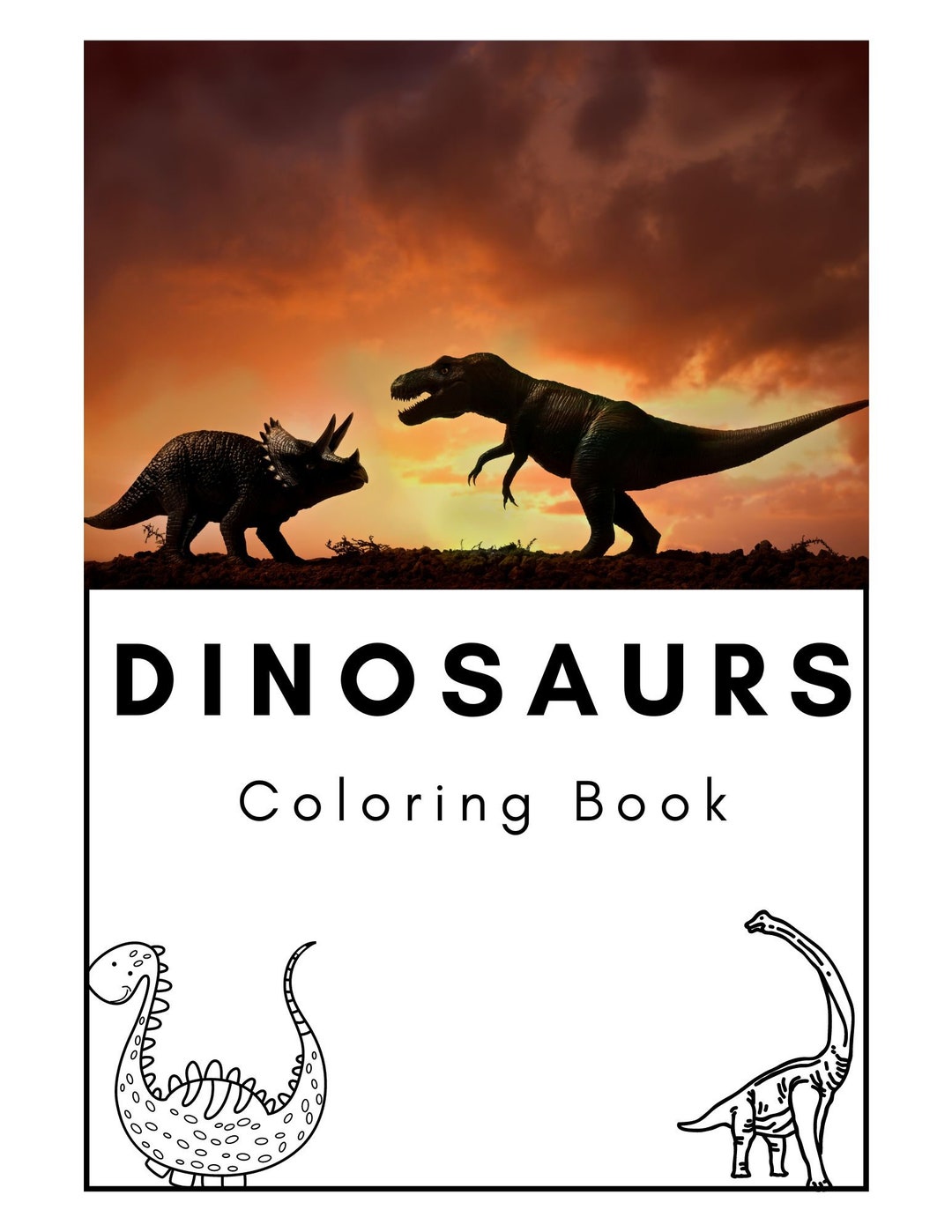 28 Page Kids Dinosaur Coloring Book Downloadable - Etsy
