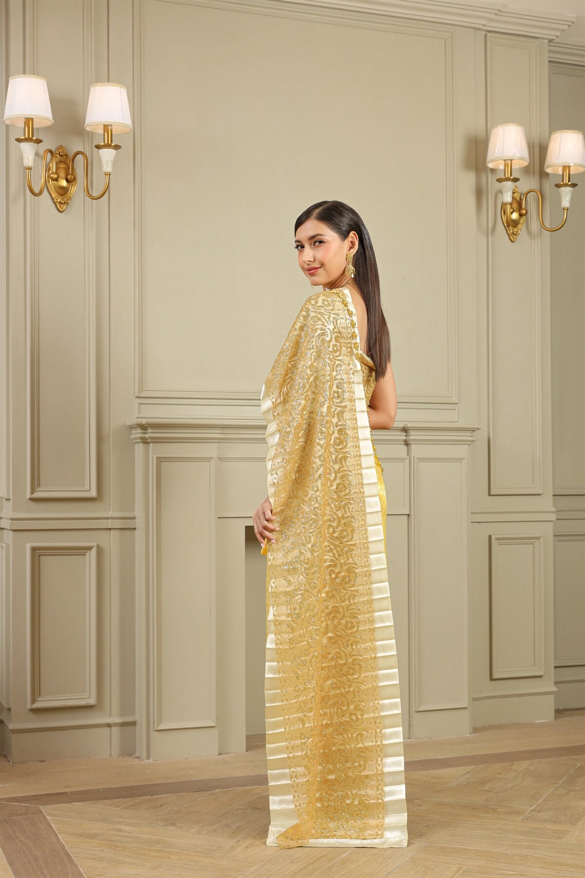 Gold Traditional Thai Dress. Sabai & Sinh Outfit Set. High-quality ...