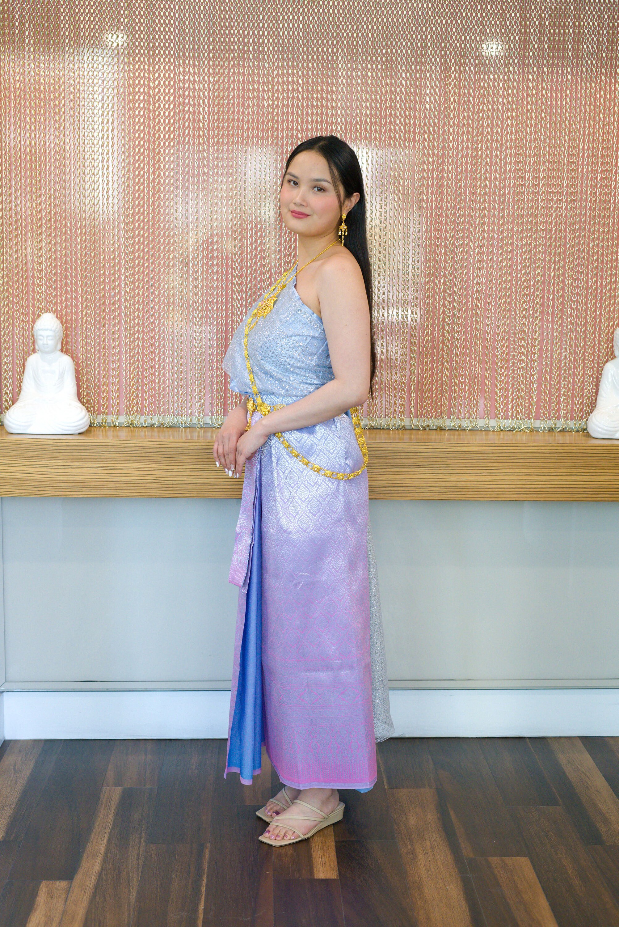 Gradient Traditional Thailand Dress Sabai And Sinh Etsy