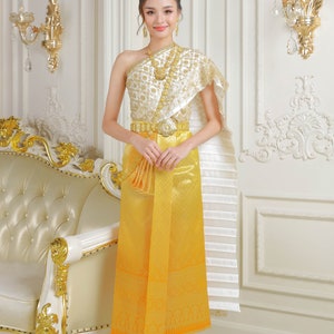 Handmade Thai Dress: Traditional Sabai & Sinh Outfit - Etsy