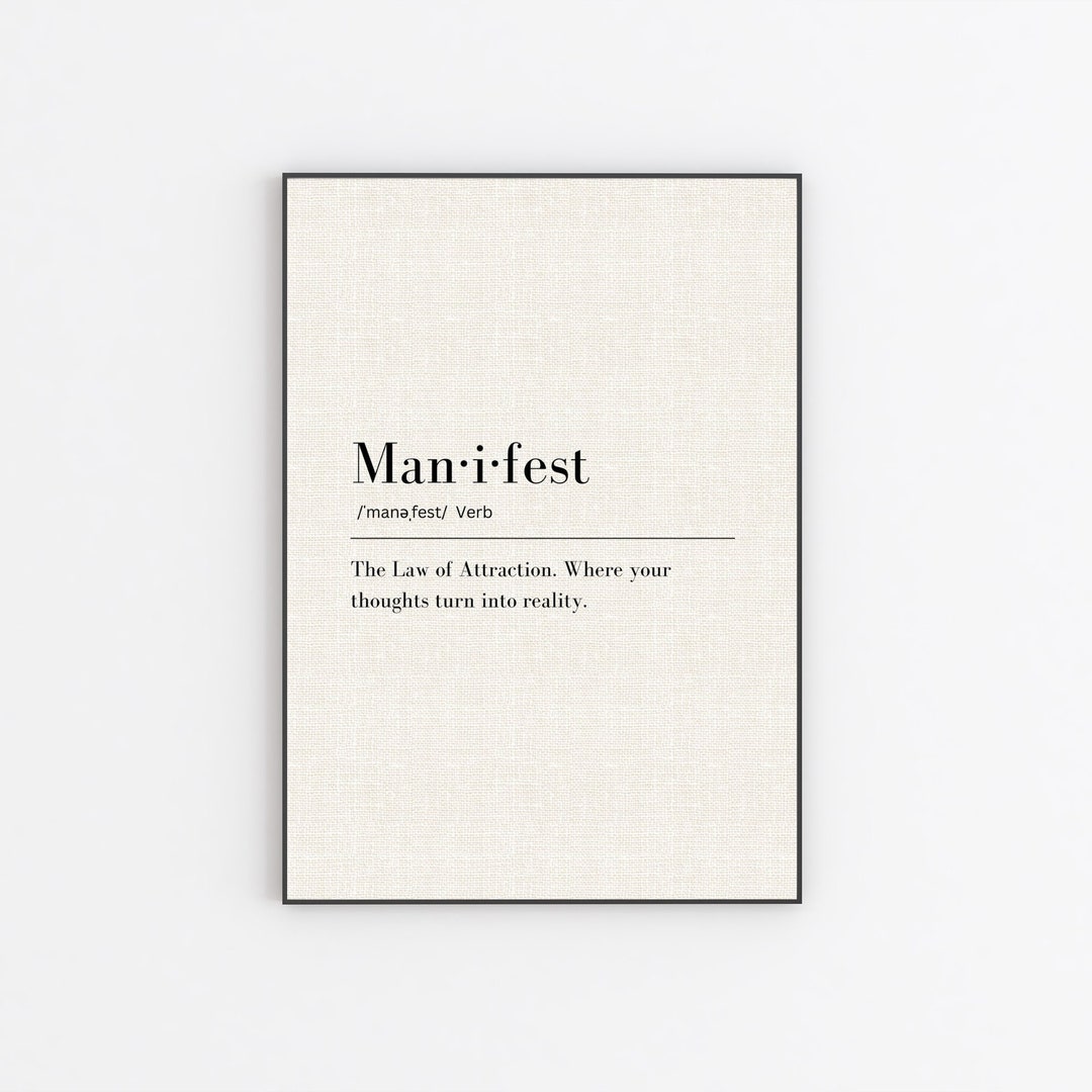 MANIFEST Definition, Poster, Definition Poster, Manifesting ...