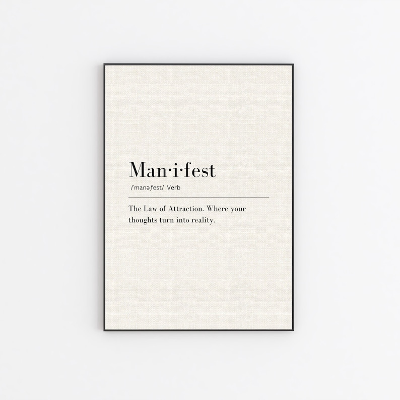 MANIFEST Definition, Poster, Definition Poster, Manifesting ...