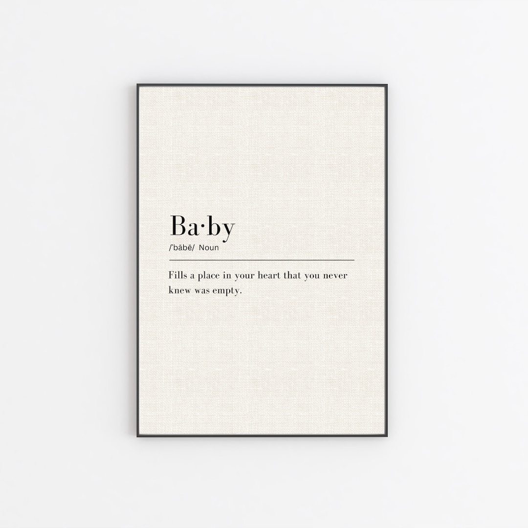 BABY Definition, BABY Poster, Baby Wall Art, Baby Decor, Nursery ...