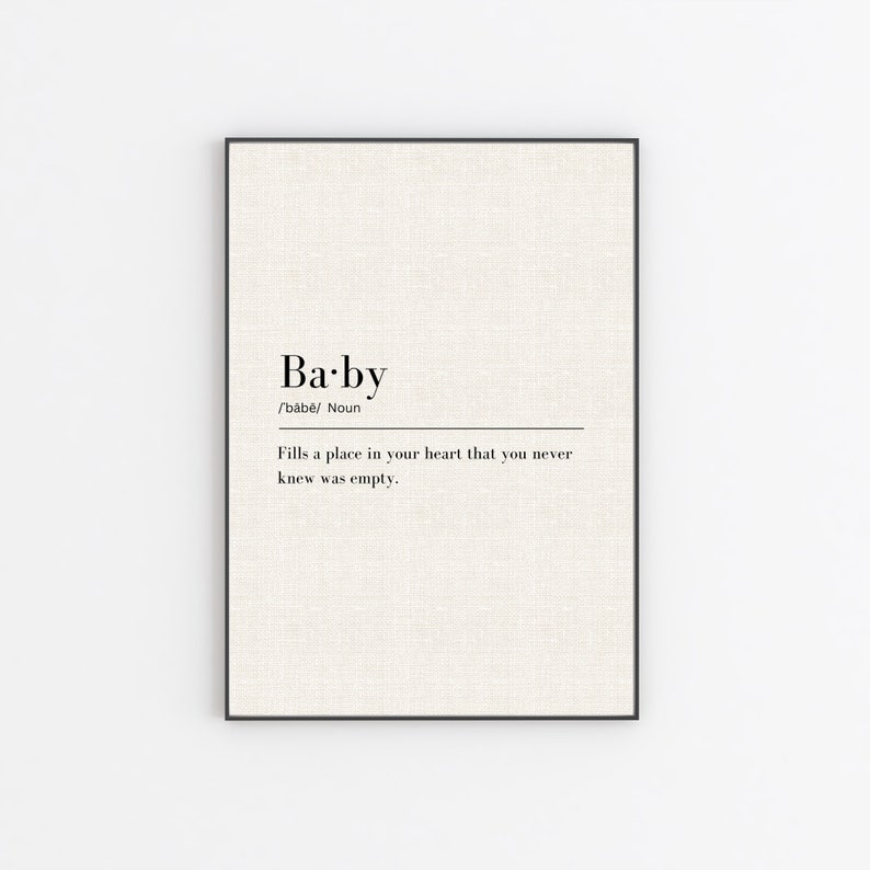 BABY Definition, BABY Poster, Baby Wall Art, Baby Decor, Nursery ...