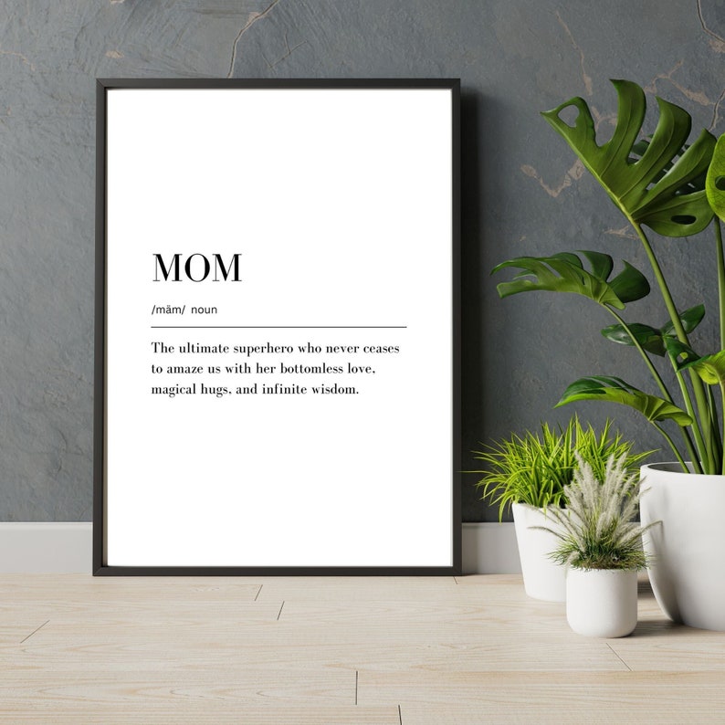 MOM Definition, Printable Wall Art, Mothers Day Gift, Mom Wall Art ...