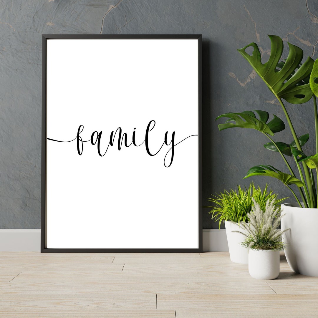 FAMILY, Family Wall Art, Family Word, Art Decor, Family Poster, Printable, Farmhouse ...
