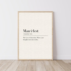 MANIFEST Definition, Poster, Definition Poster, Manifesting ...