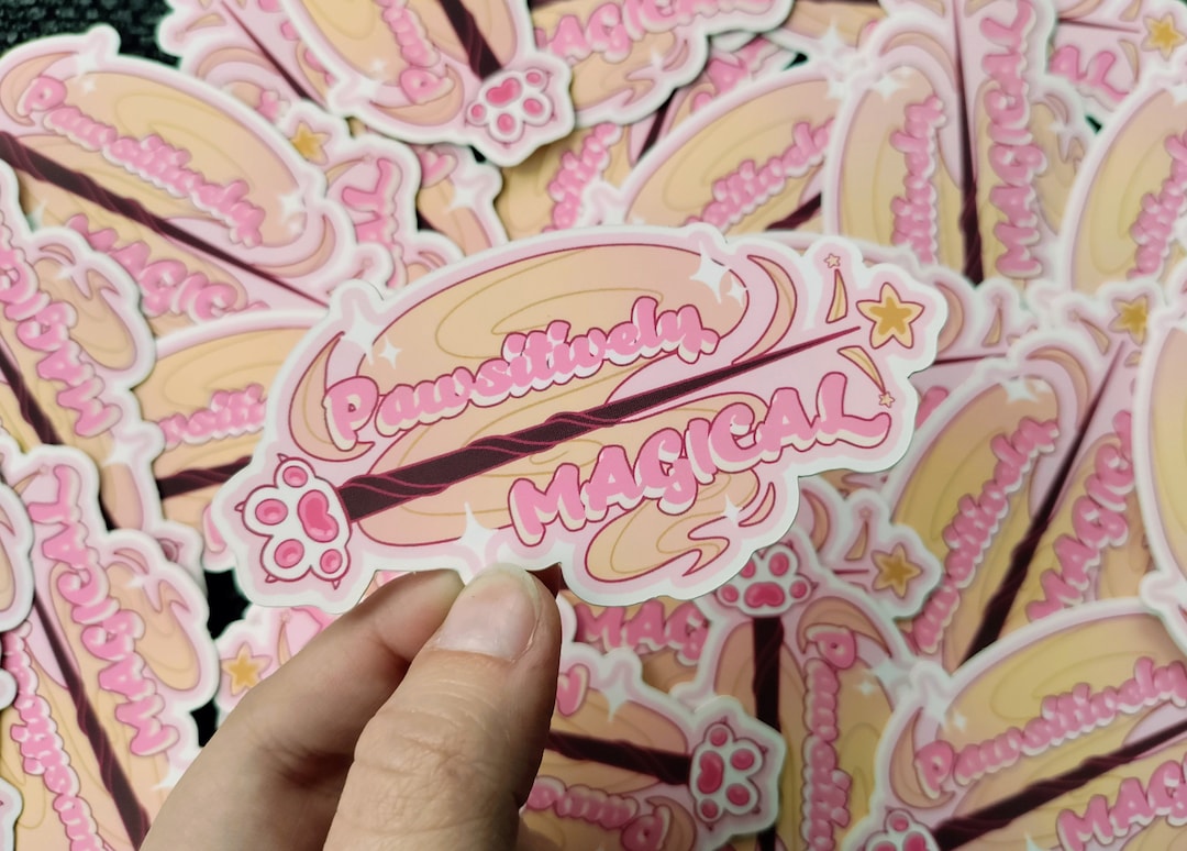 Matte Sticker Witch Witchcraft Decal Kawaii Cute Vinyl Waterproof Cat ...