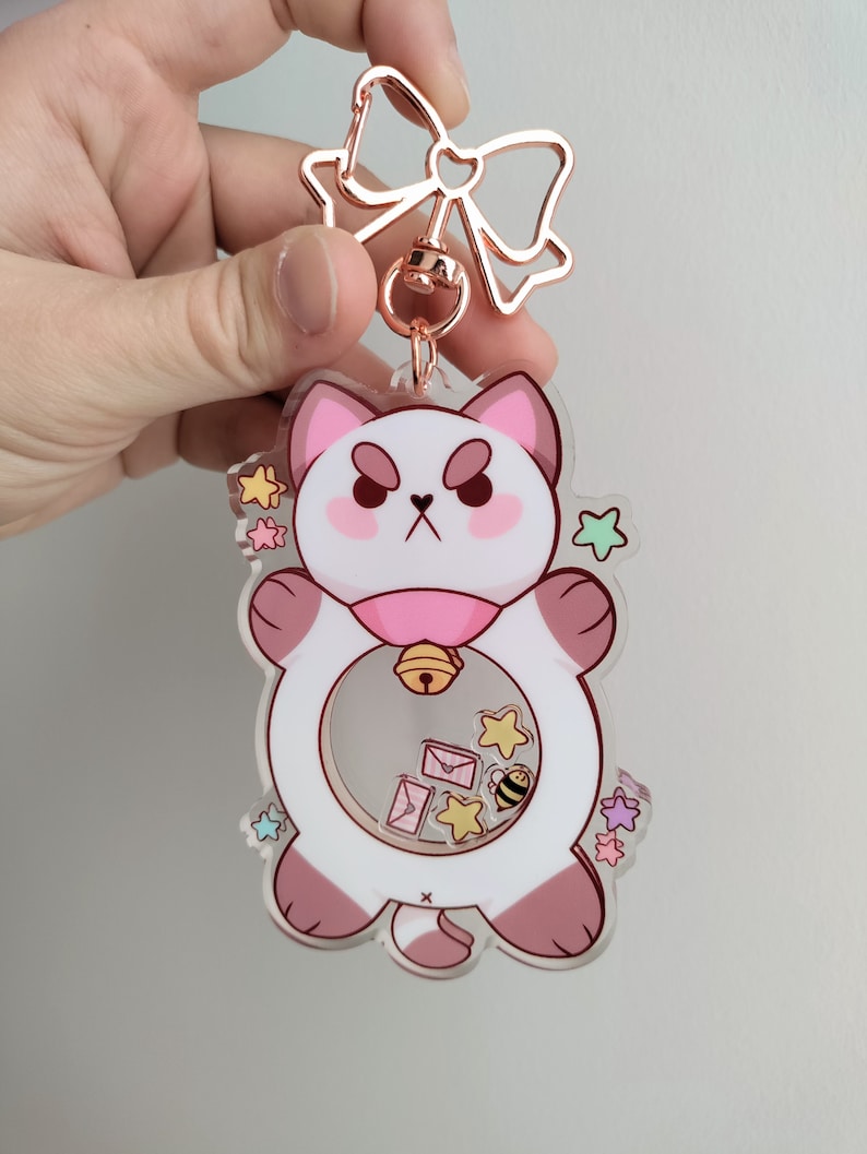 Puppycat Charm Acrylic Keychain Lazy in Space Bee and - Etsy