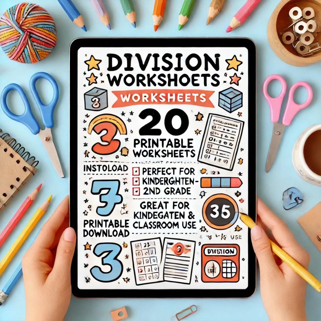 20 Printable Fill-in-the-blanks Division Worksheets for Kindergarten to ...