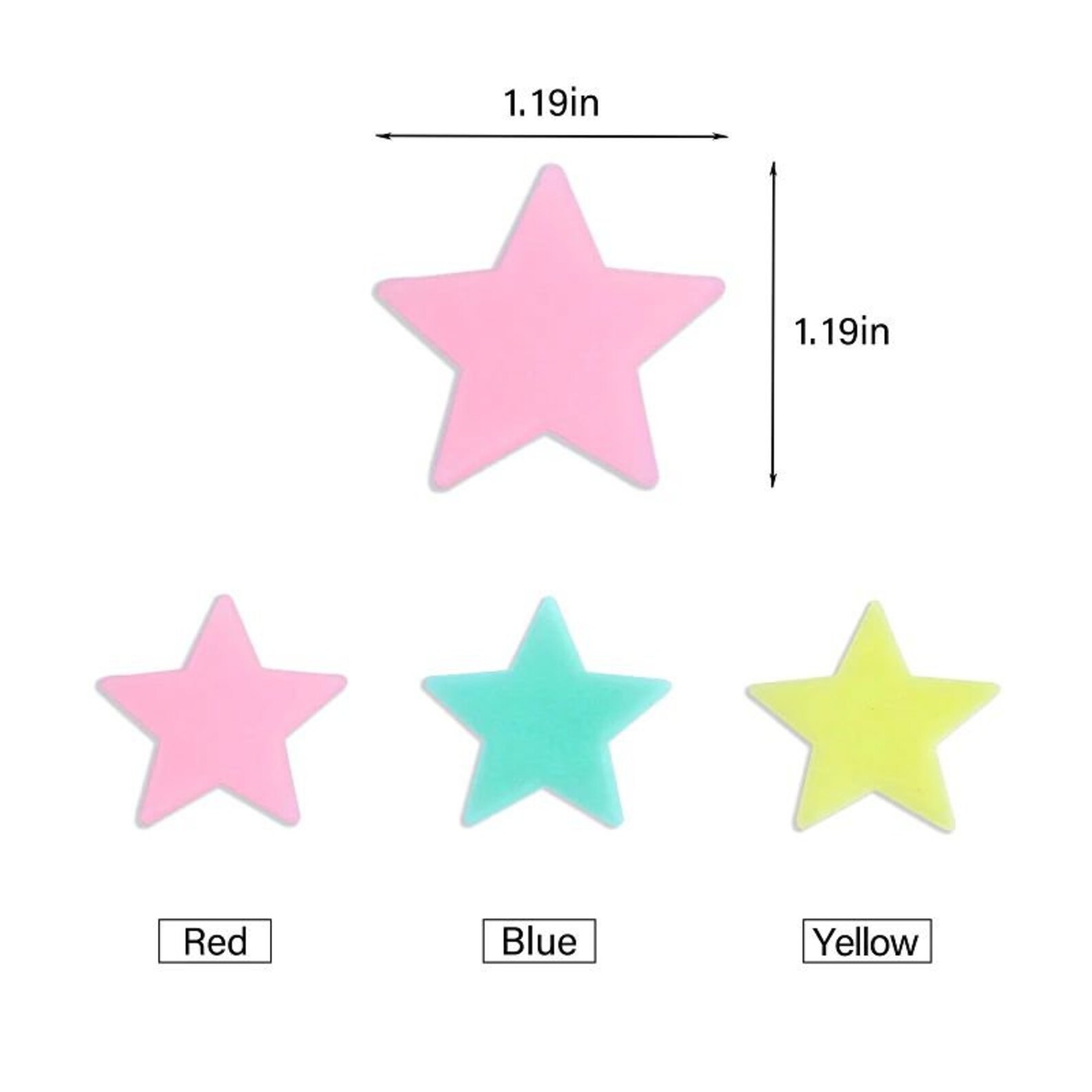 Luminous 3D Stars Glow in the Dark Wall Stickers for Kids Baby Rooms ...