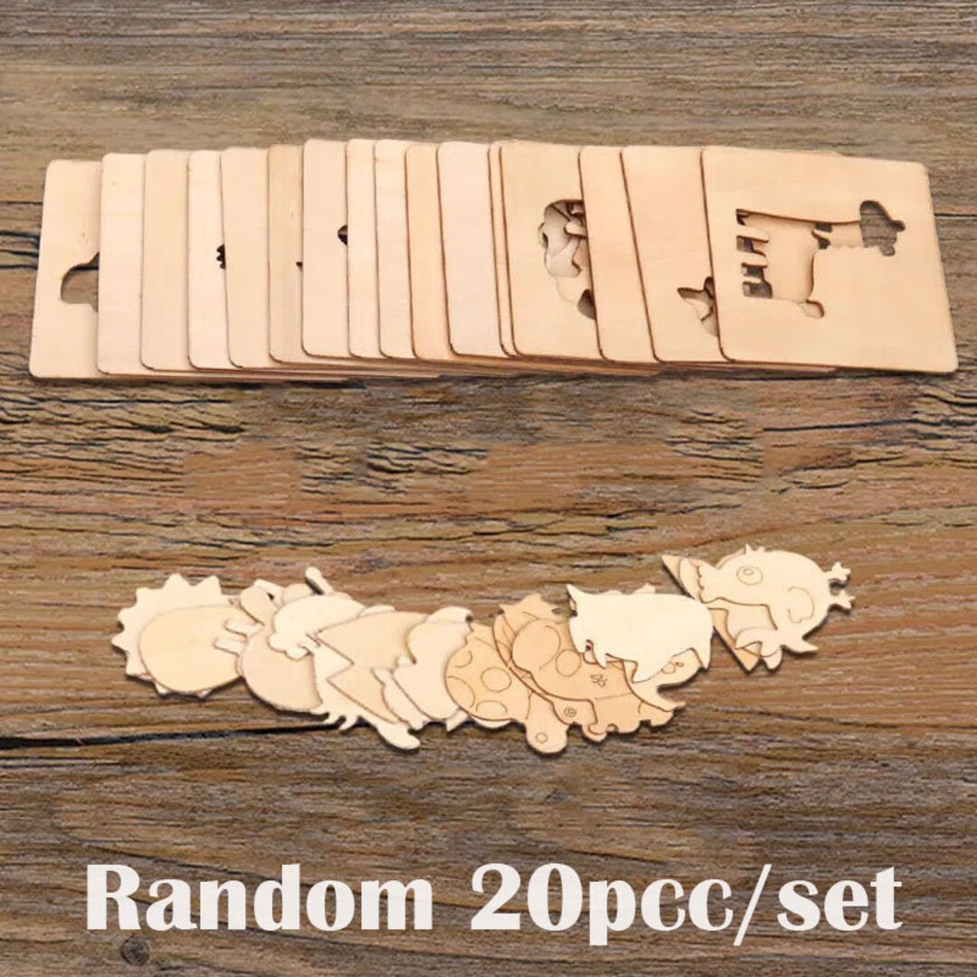 20pcs Kids Wooden Drawing Stencils Kit Drawing Board Toys Coloring ...