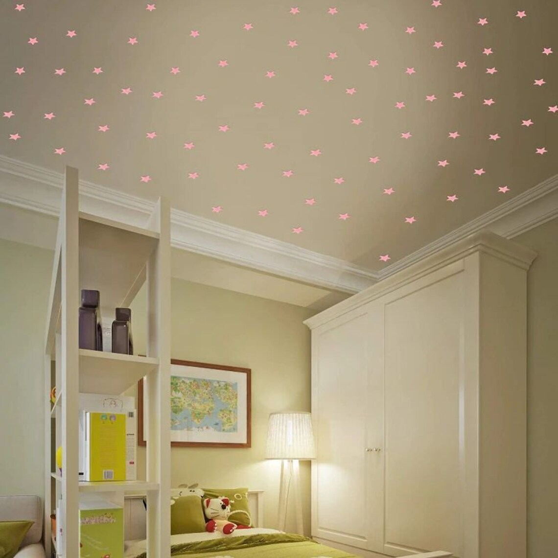 Luminous 3D Stars Glow in the Dark Wall Stickers for Kids Baby Rooms ...
