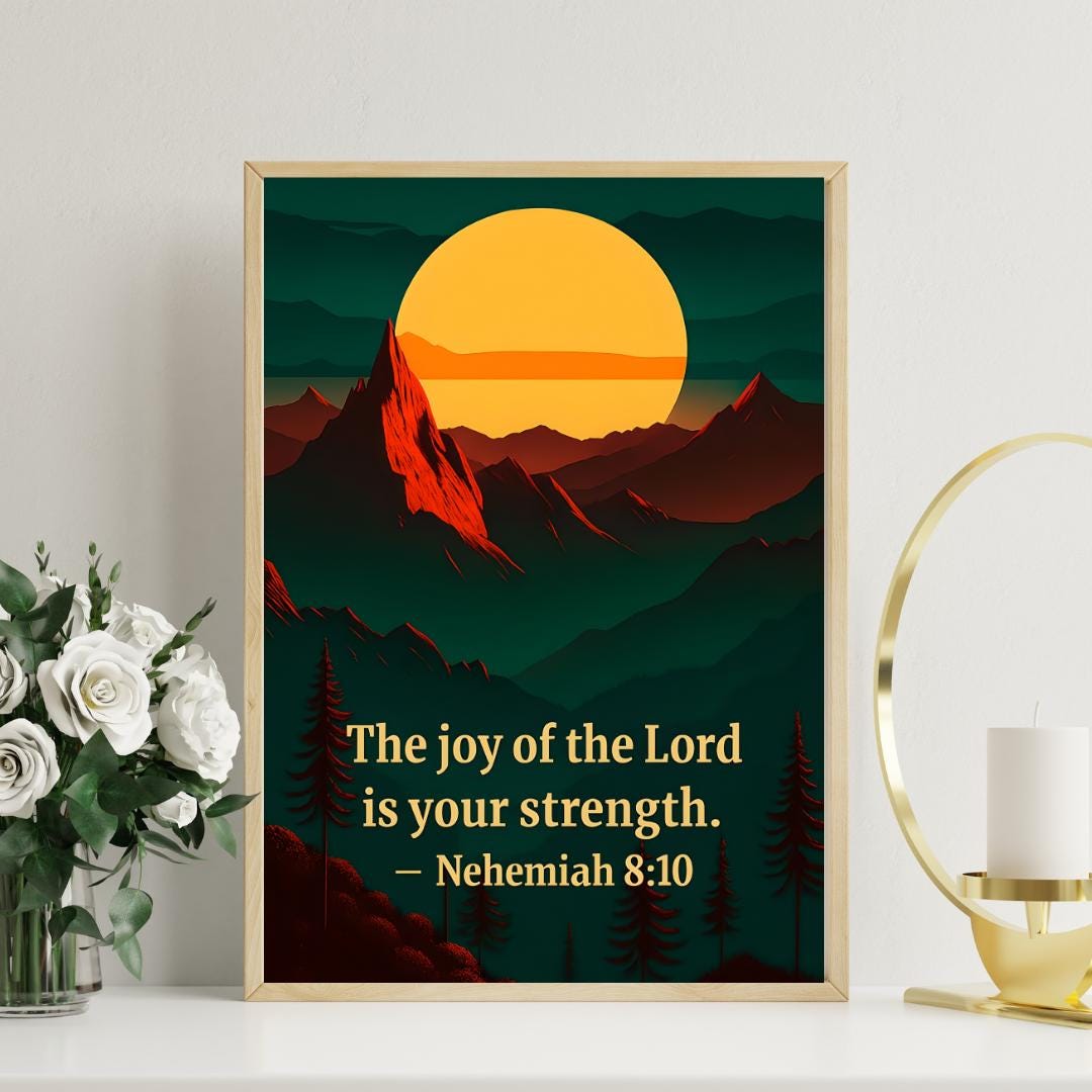 Joy of the Lord Poster – Aesthetic Christian Motivational Poster ...