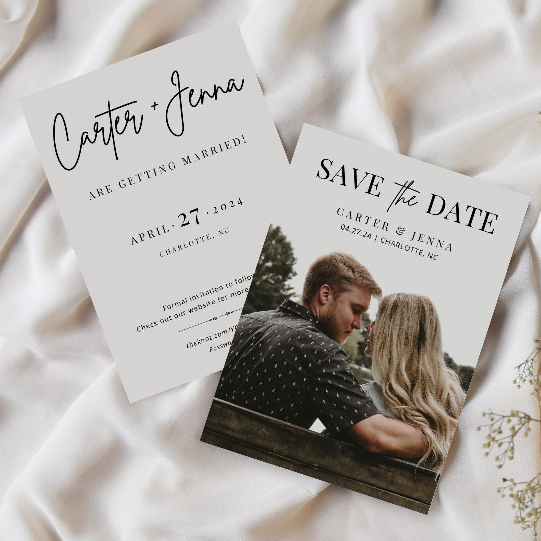 Elegant Save the Date Digital Download Wedding Invitation - Etsy