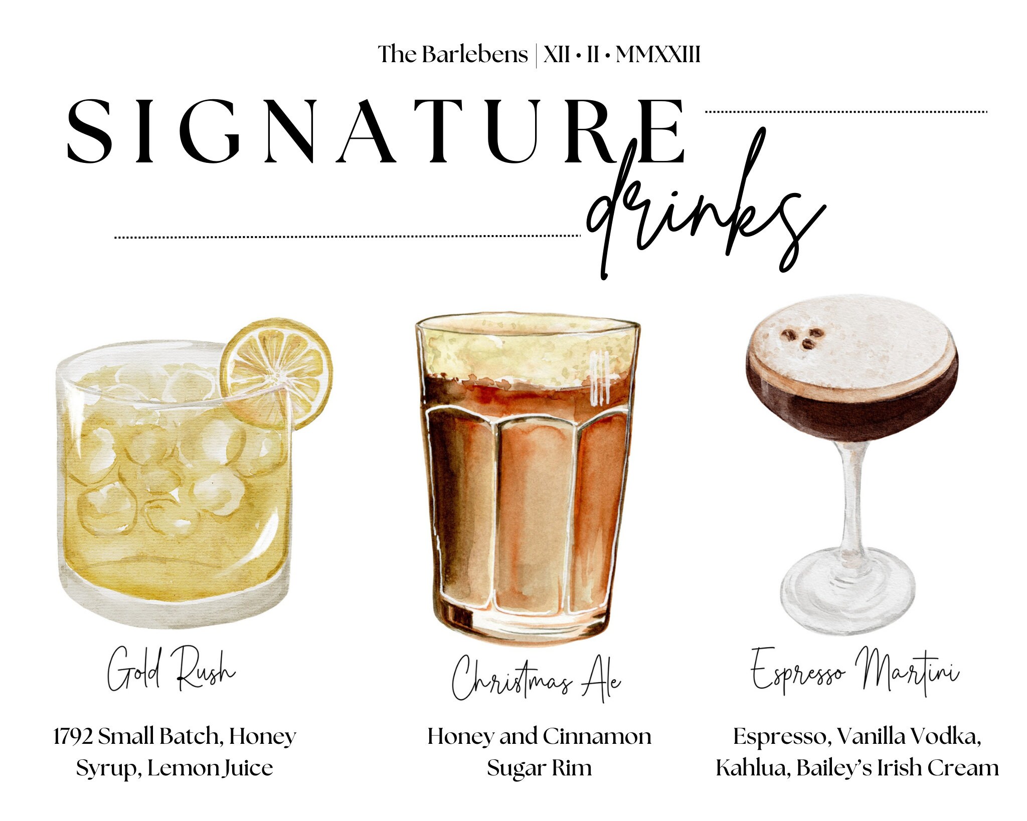 Custom Signature Drink Sign - Etsy