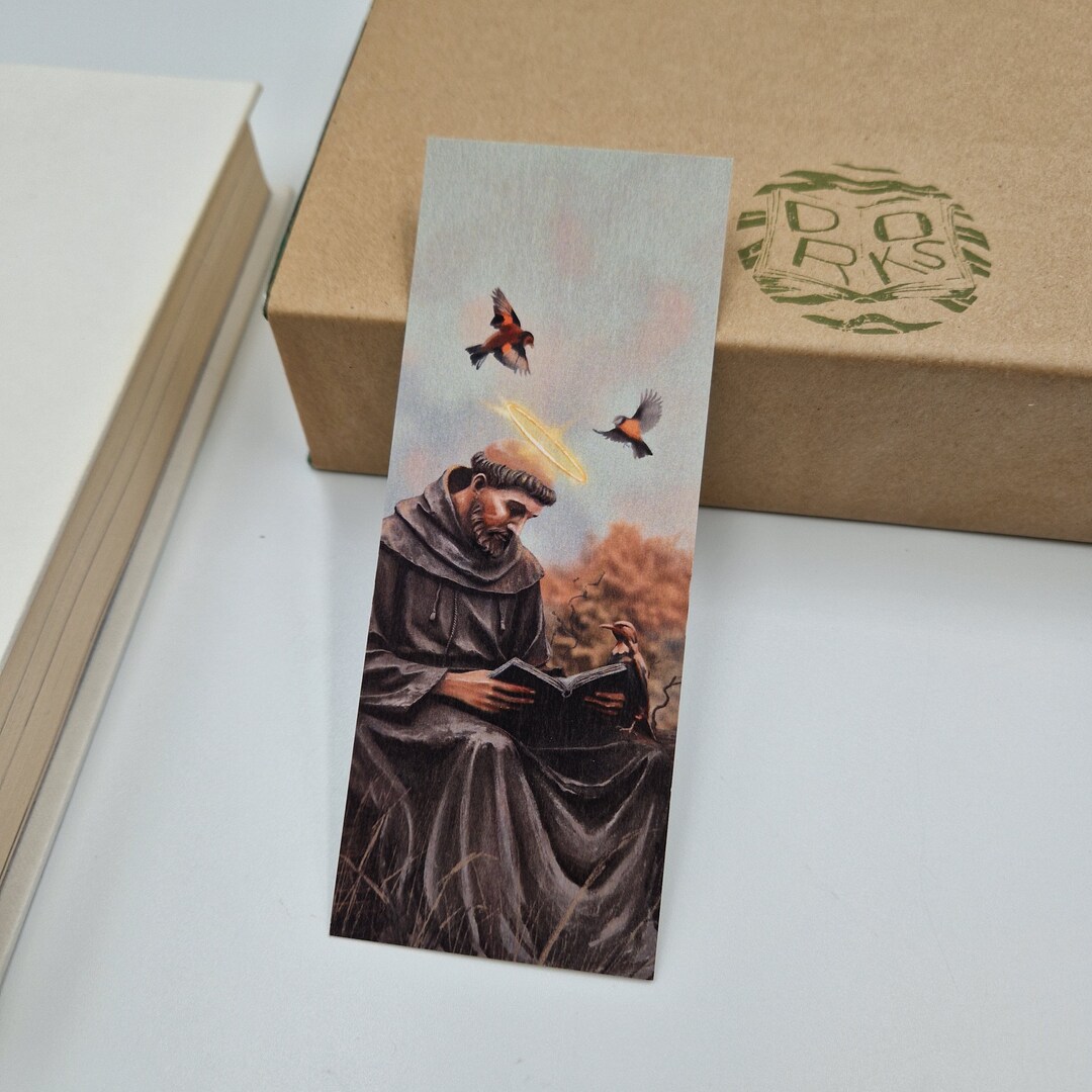 St. Francis of Assisi Bookmark, Illustrated, 2-sided, Premium Quality ...