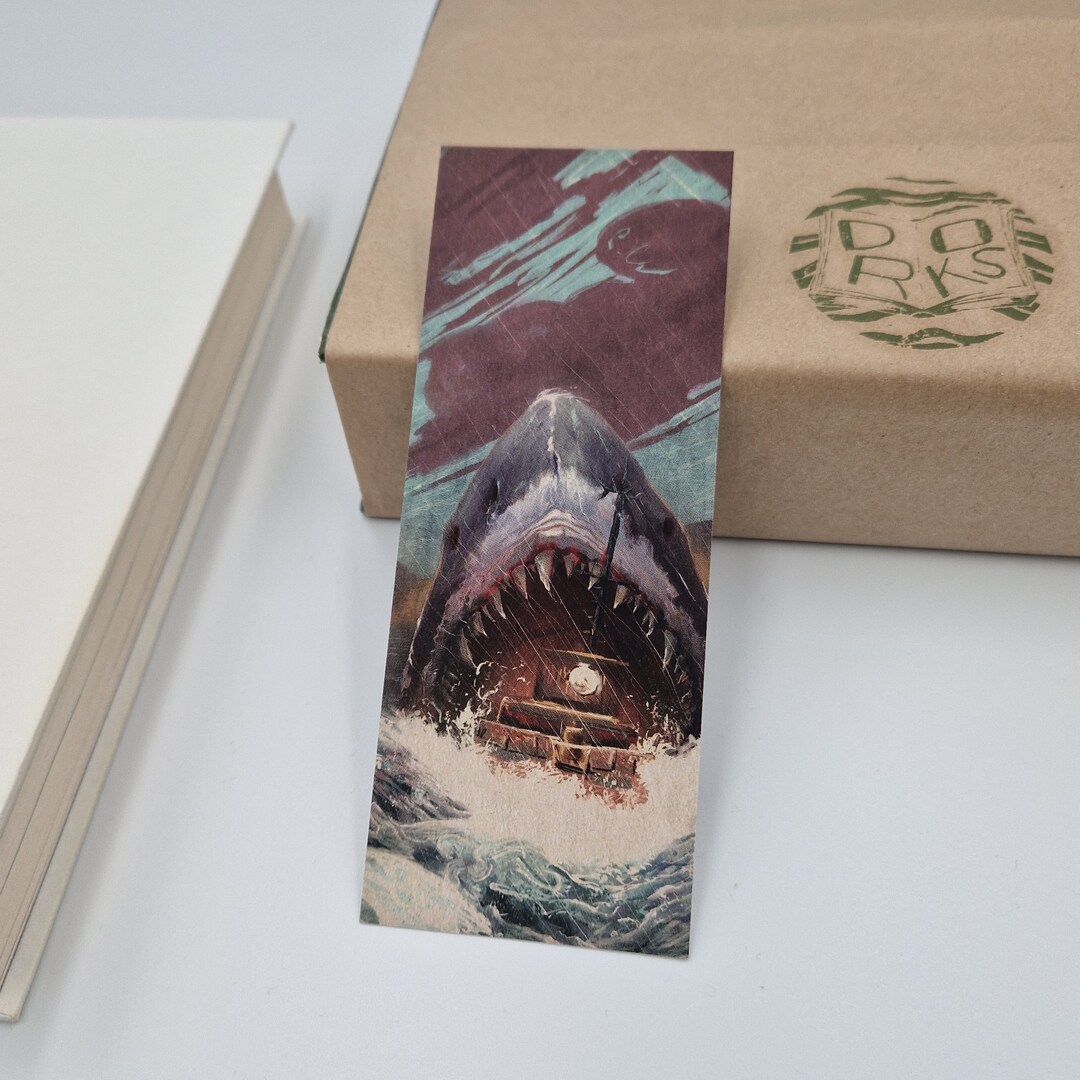 Jaws Bookmark, Horror Bookmarks, 2-sided Illustrated, Premium Quality ...