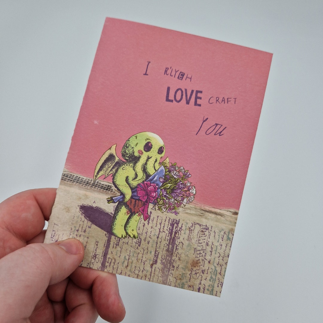 Lovecraft Greetings Card, Cute Cthulhu "i R'lyeh Lovecraft You ...