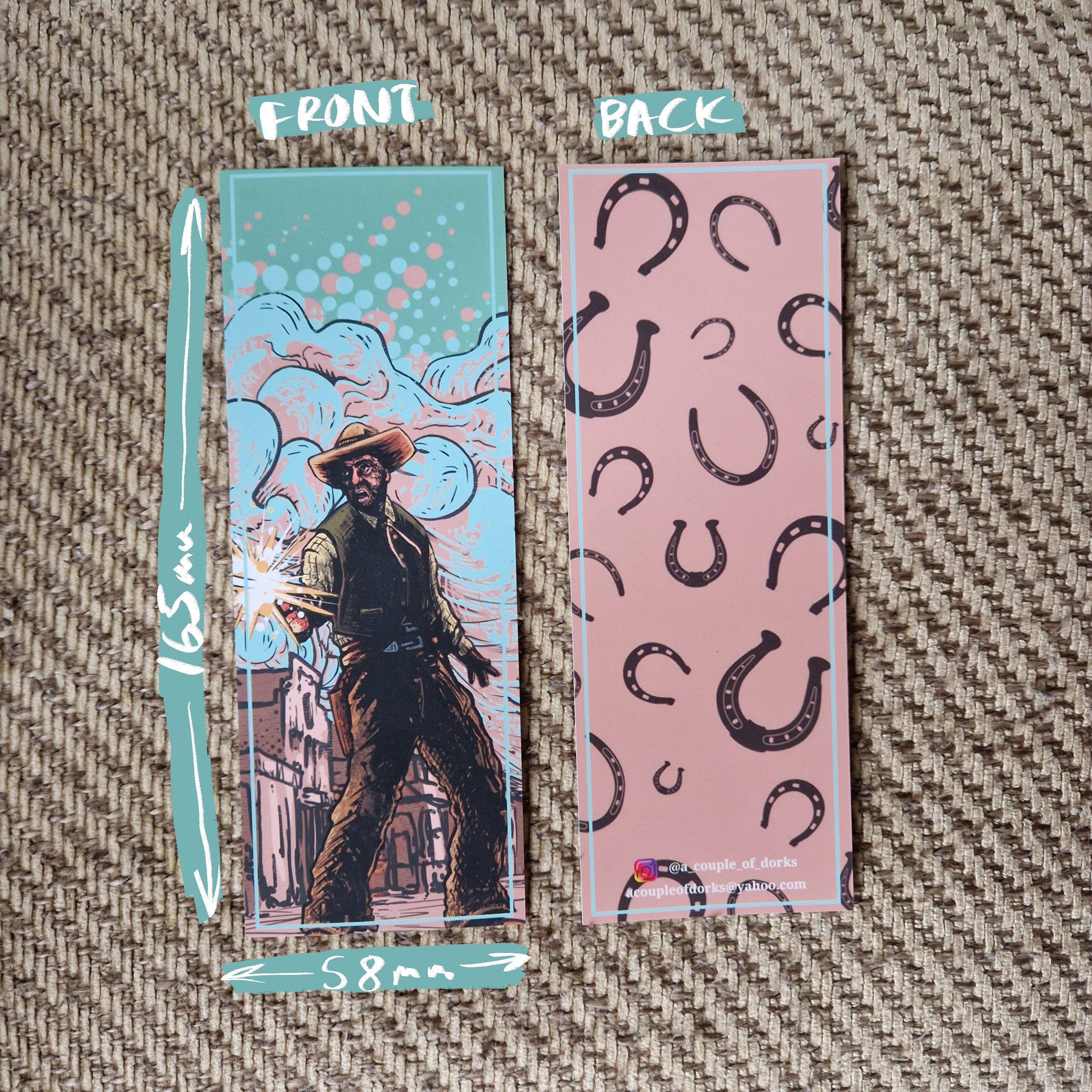 Pulp Western Bookmark Cowboy Bookmarks 2-sided Illustrated - Etsy