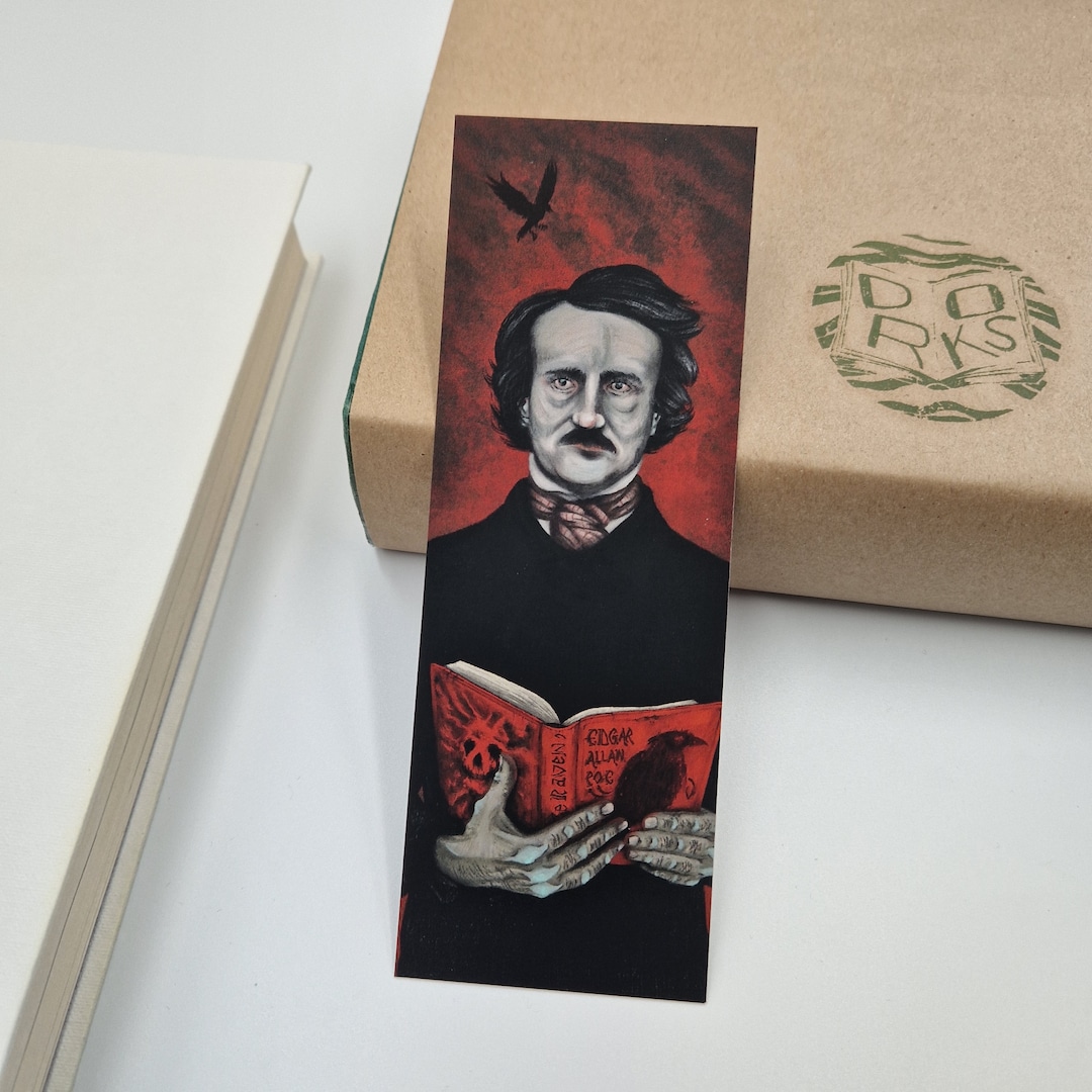Edgar Allan Poe Bookmark, Illustrated, 2-sided, Premium Quality Gothic ...
