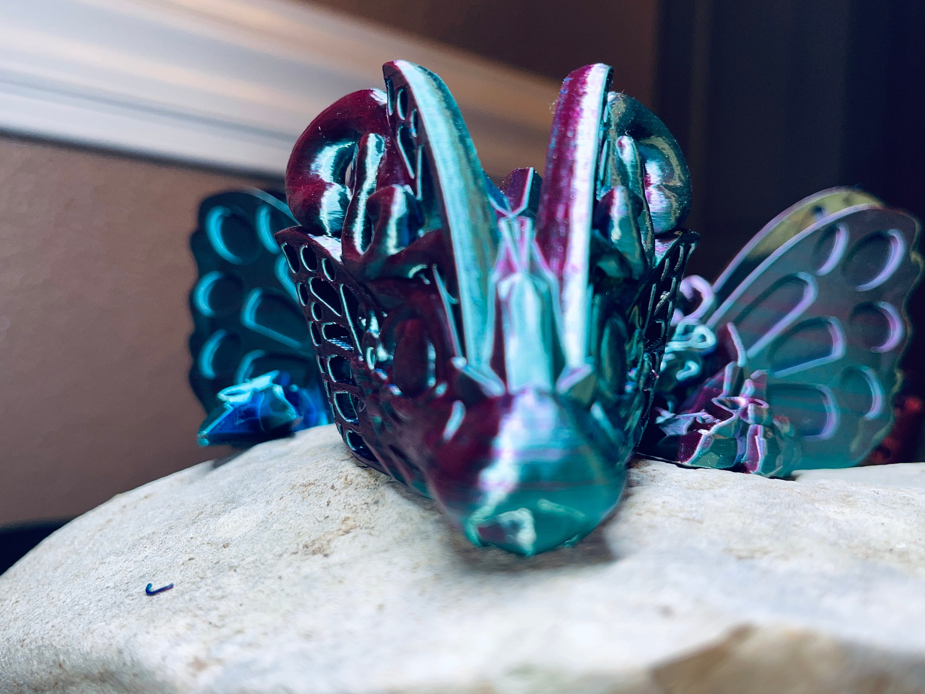 Baby Butterfly Dragon Open Wings, Articulated 3D Printed Dragon, Flexible 3D Dragon Figure ...