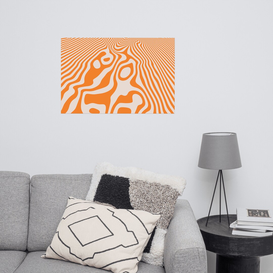 Unique-groovy-optical Illusion-psychedelic Sixties-burnt Orange ...