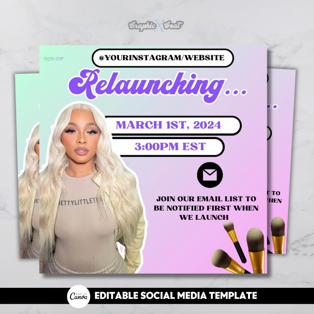 Relaunching Social Media Flyer Template DIY Made in Canva - Etsy