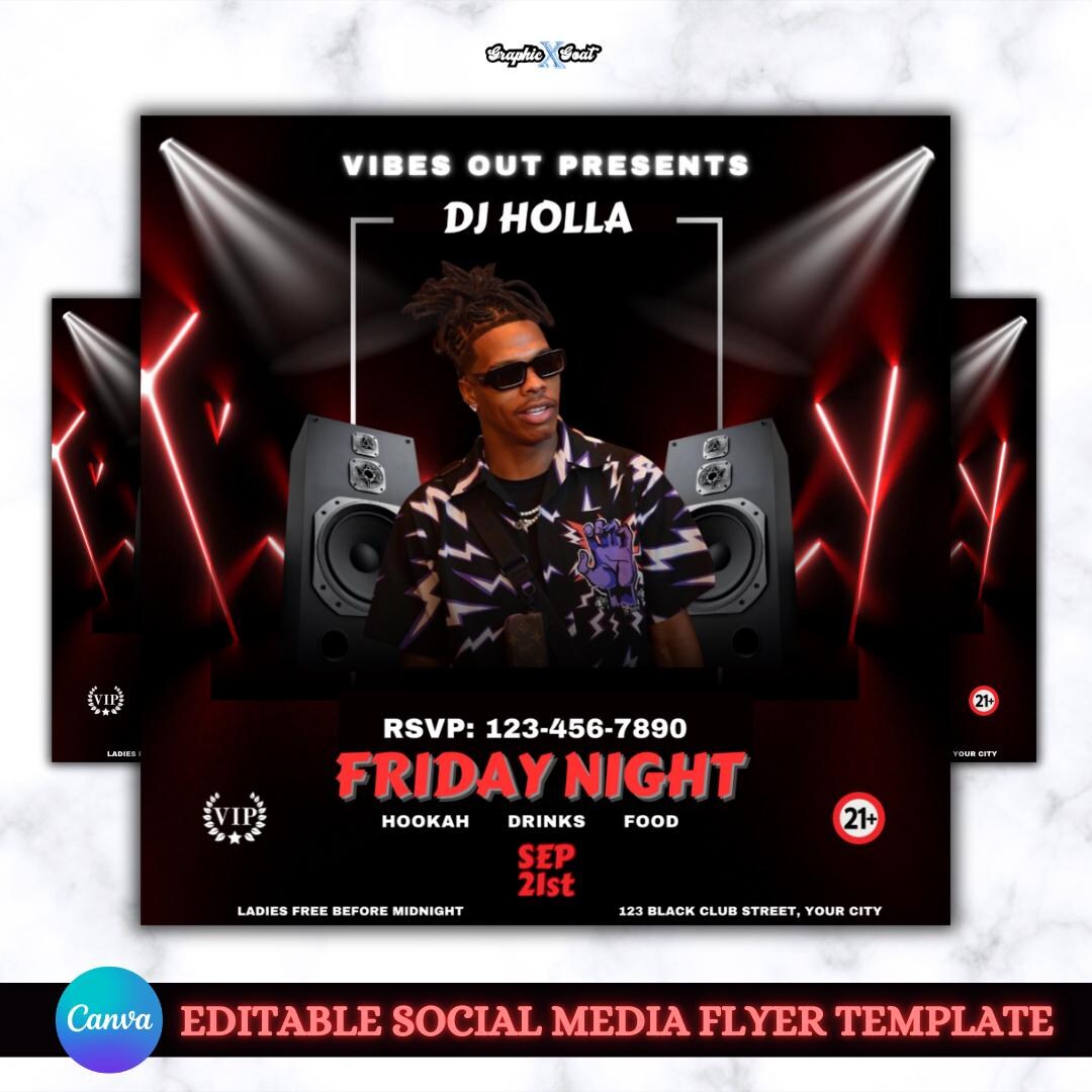 Club Flyer Template, Event Flyer, Party Flyer, DJ Party Invite ...